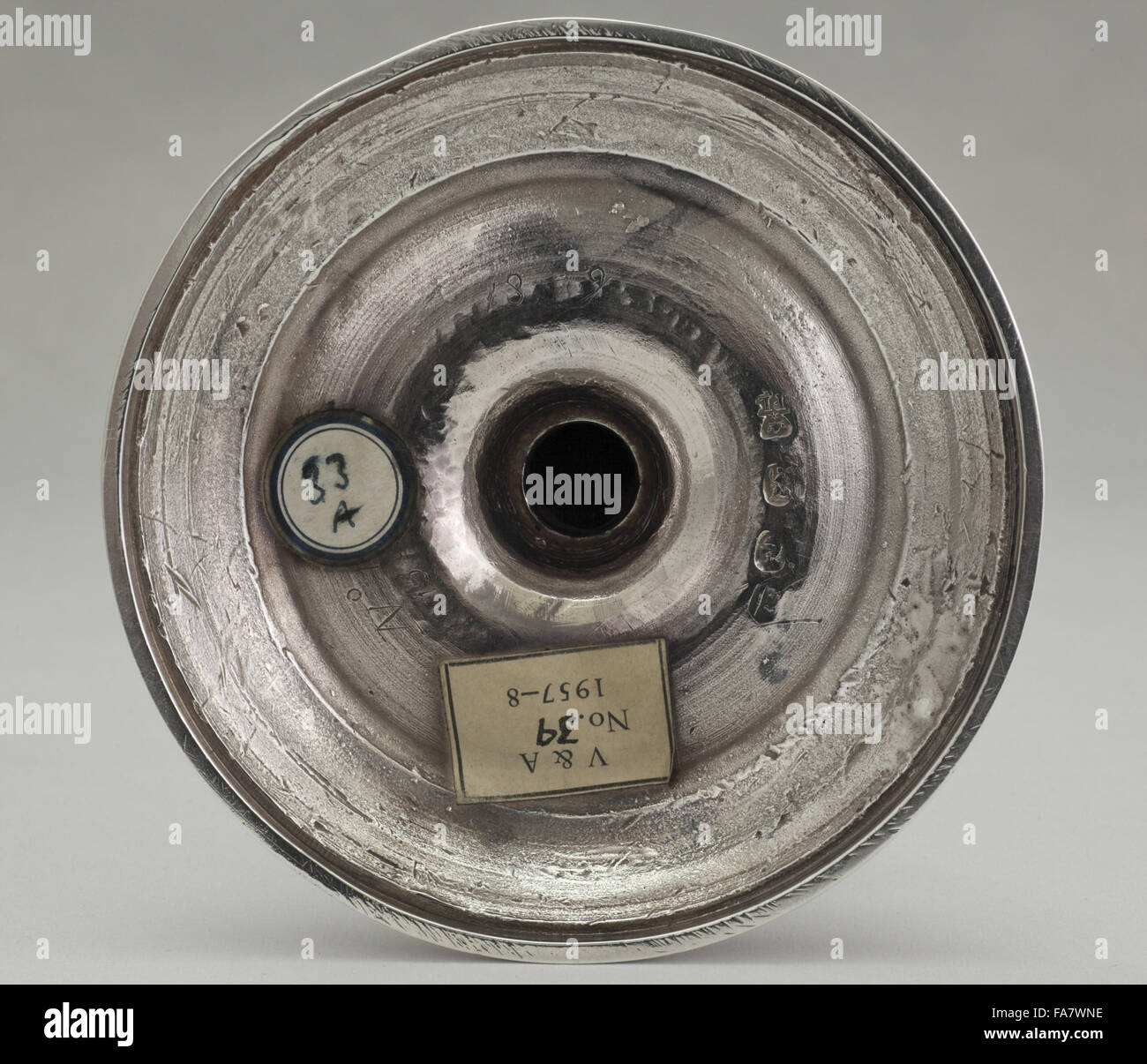 Scratch weights on the base of a candlestick by Pierre Platel, 1708 ...