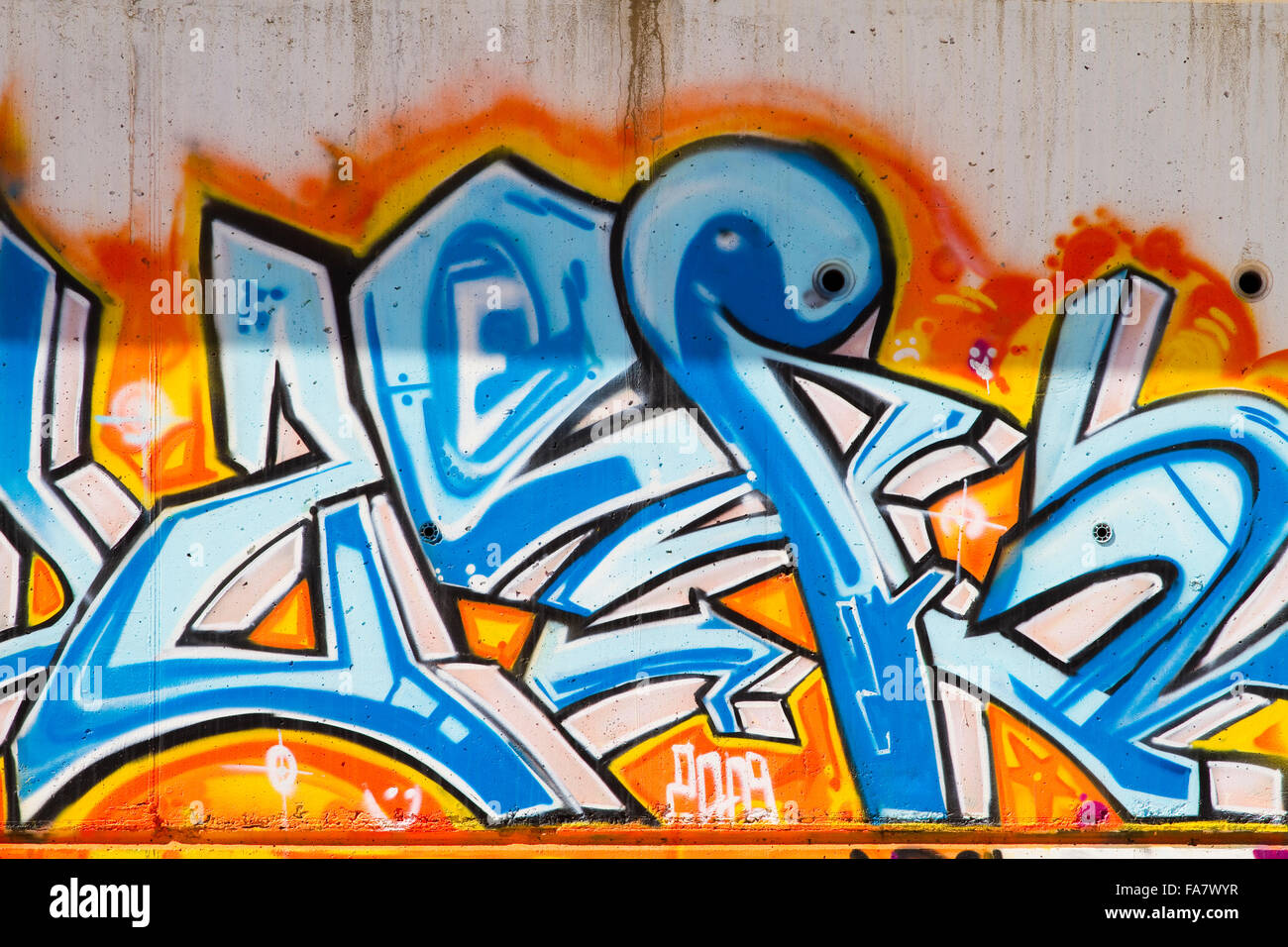 Colorful segment of a graffiti in Spain Stock Photo - Alamy