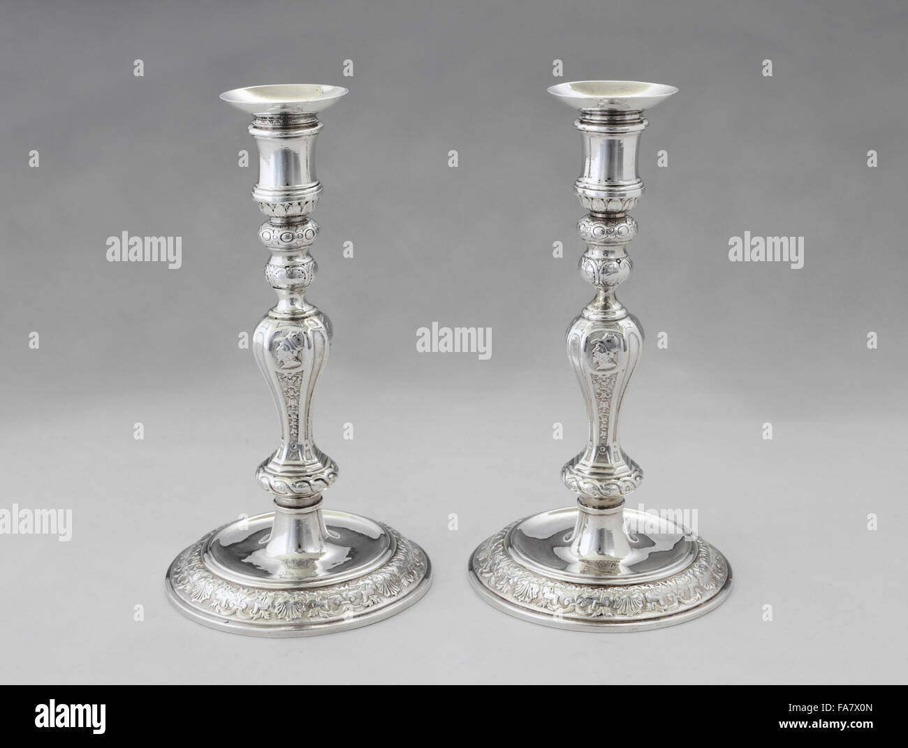 Pair of candlesticks by Pierre Platel, 1708, part of the silver ...
