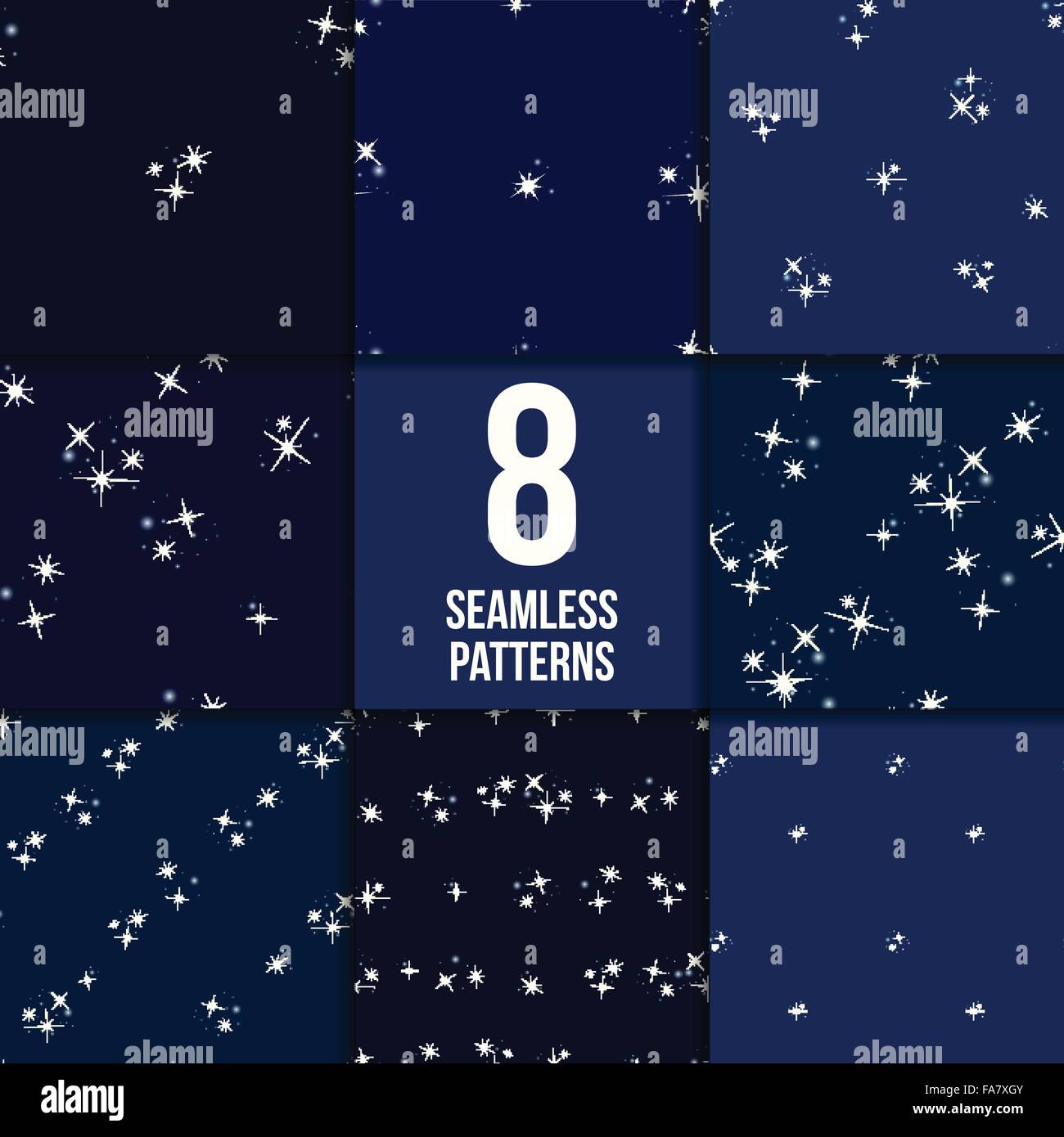 Starry sky seamless pattern set Stock Vector Image & Art - Alamy