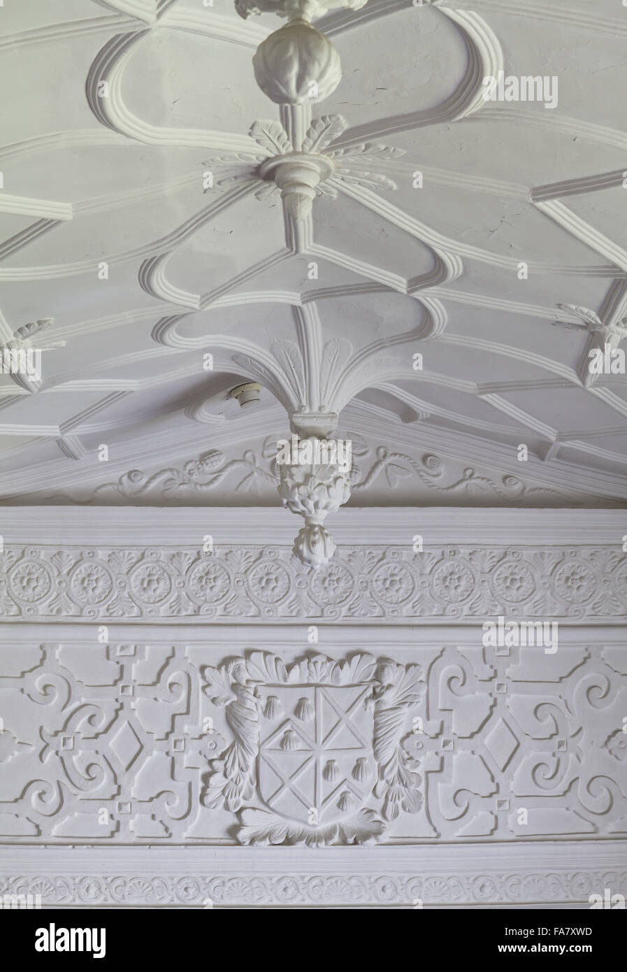 The decorative ceiling and wall plasterwork in the Music Room at ...