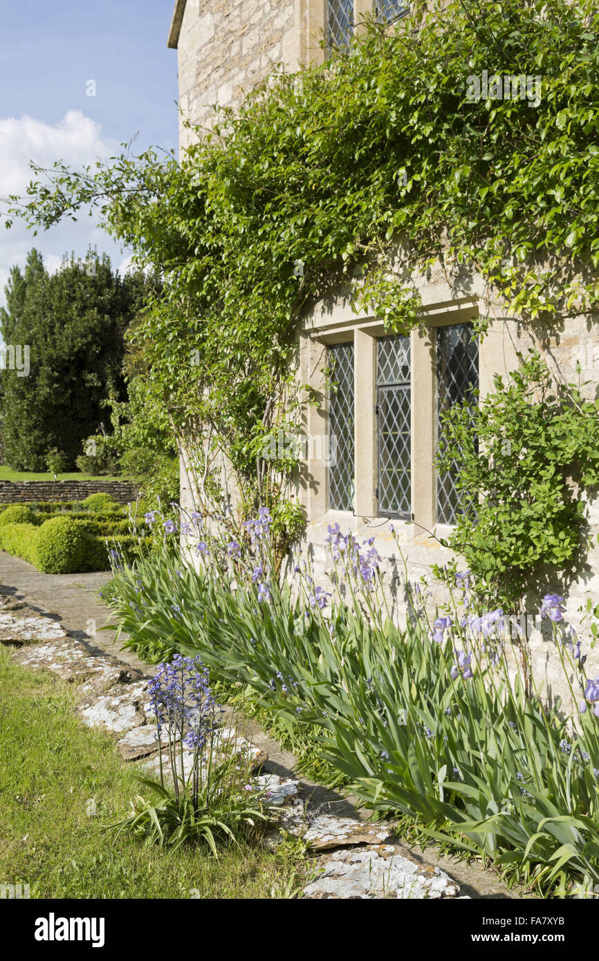 The old kitchen window with pathway at Westwood Manor, Wiltshire Stock ...