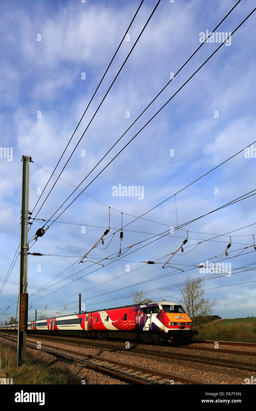 82205 Flying Scotsman, Virgin Trains, High Speed Electric Train, East Coast Main Line Railway ...