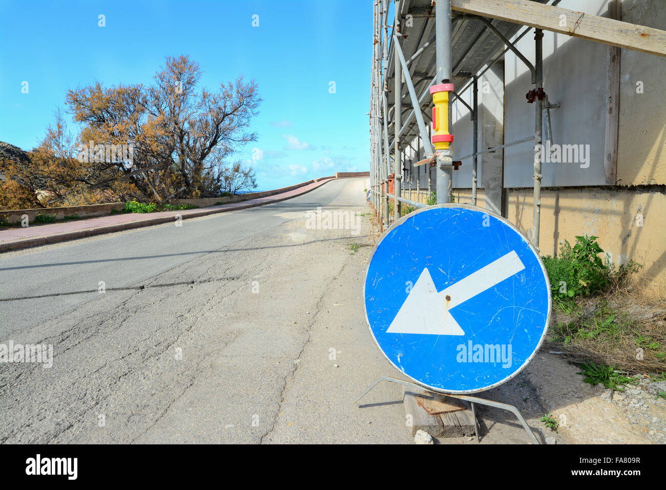 keep left road sign in a street Stock Photo - Alamy