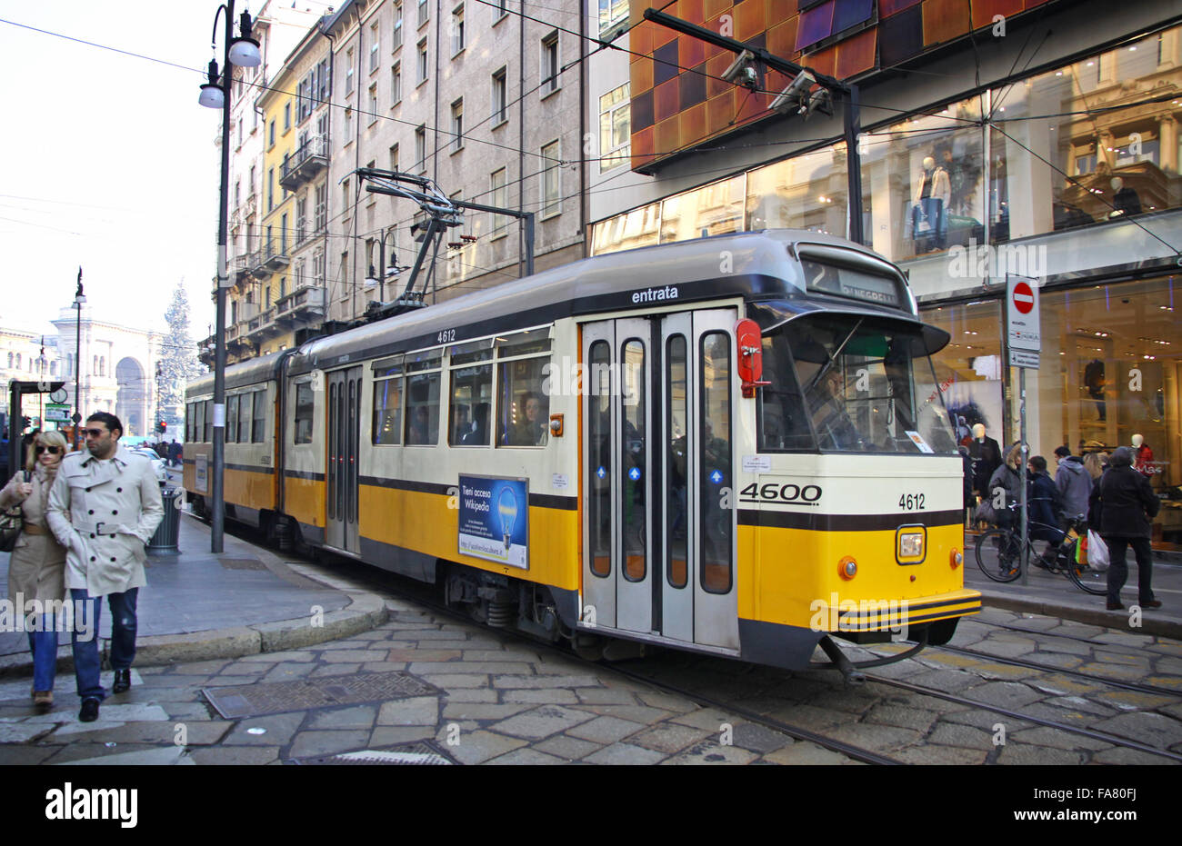 Milan street tram streetcar hi-res stock photography and images - Alamy