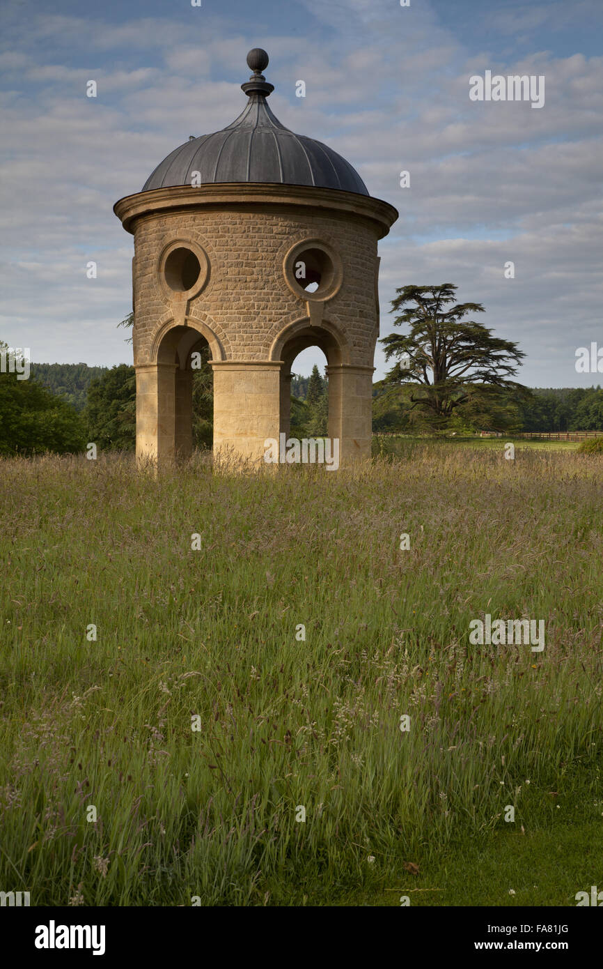 A rotunda at Woolbeding Gardens, West Sussex. Woolbeding is a modern ...