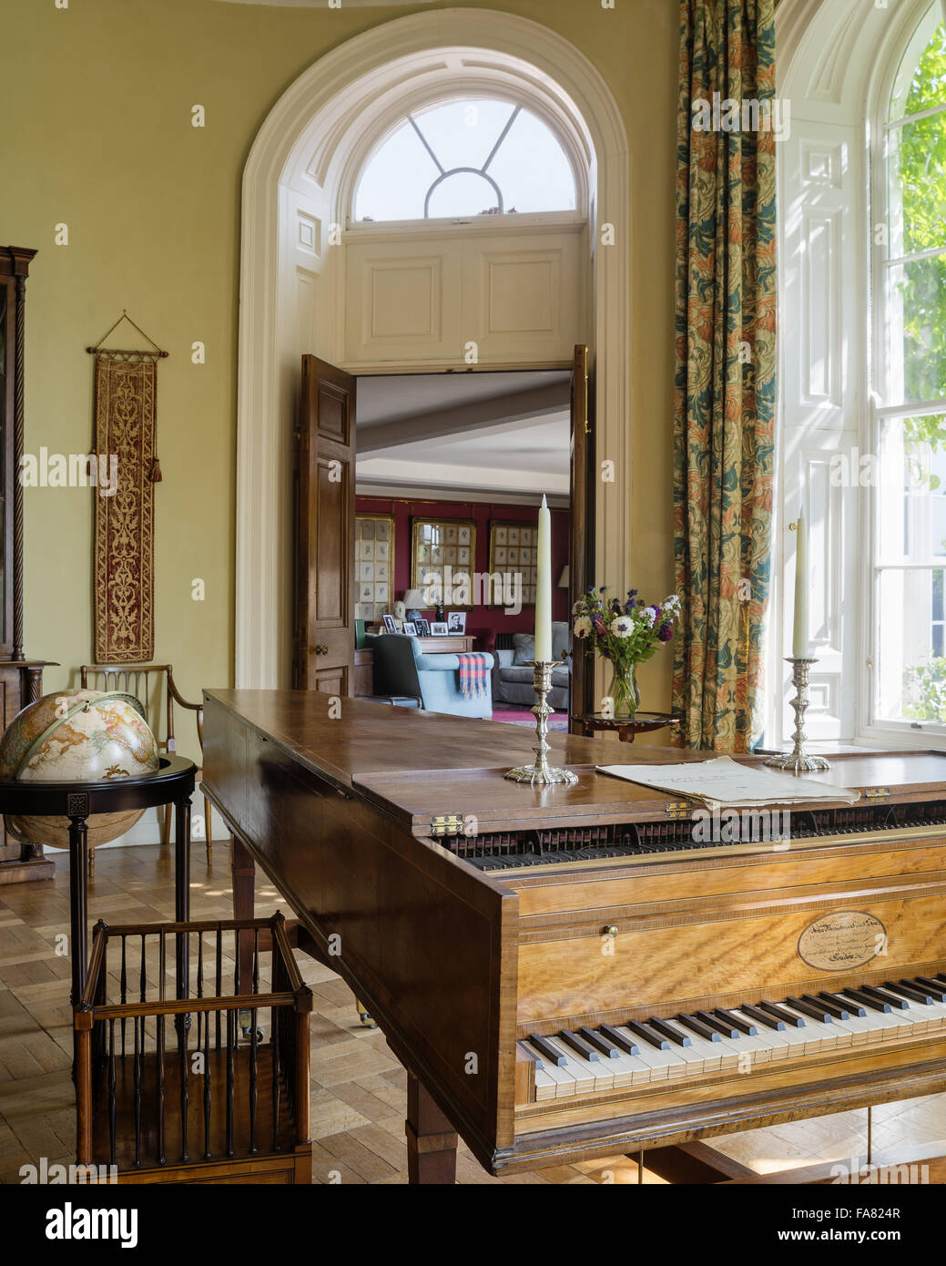 The Music Room at Killerton, Devon. The piano is a Broadwood grand ...