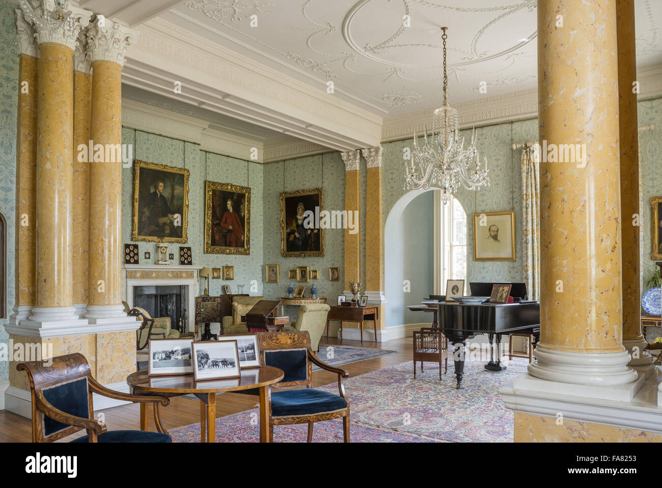 The Drawing Room at Killerton, Devon. This impressive room belongs to ...