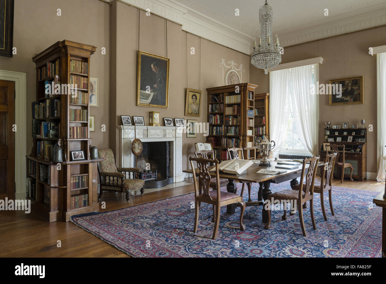 The Library at Killerton, Devon. This room was turned into the Library ...