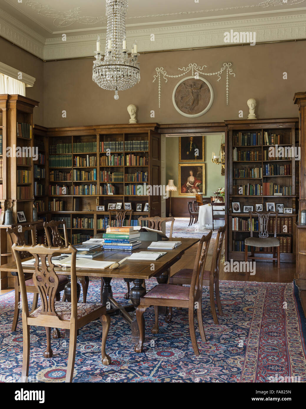 The Library at Killerton, Devon. This room was turned into the Library ...