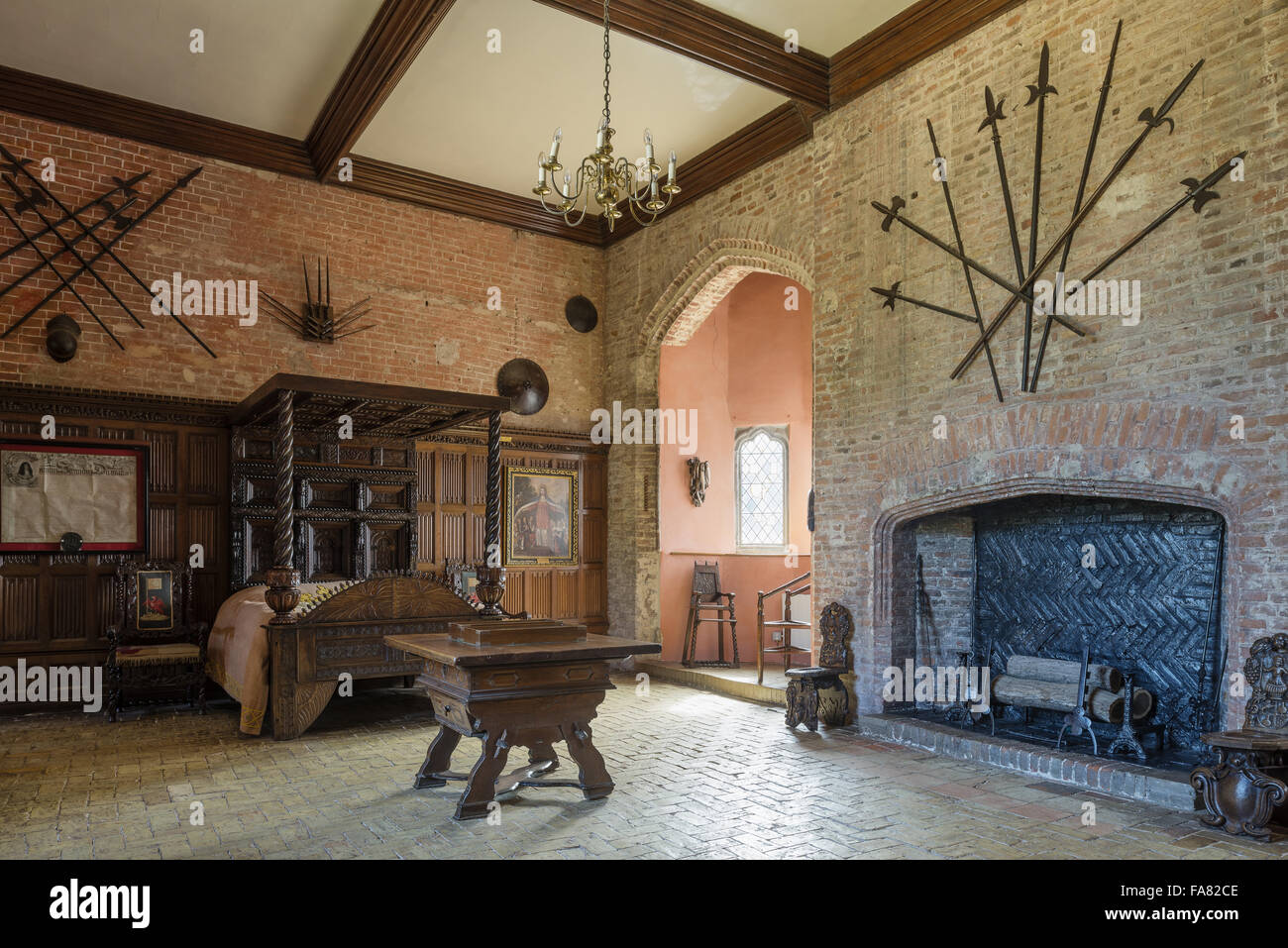 View of the King's Room, Oxburgh Hall, Norfolk. Henry VII occupied this ...