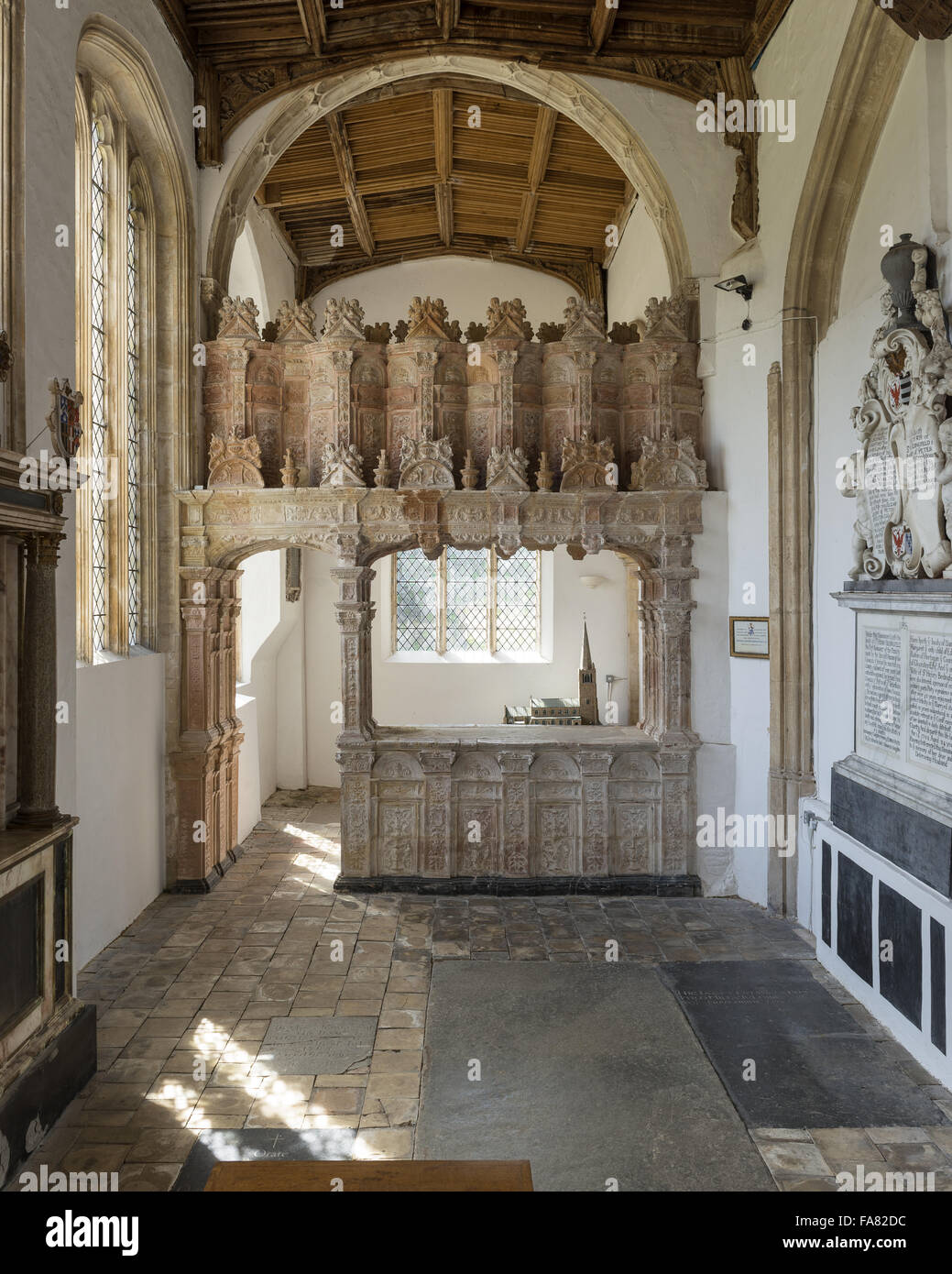 View of the interior of St John's parish church, Oxborough village ...