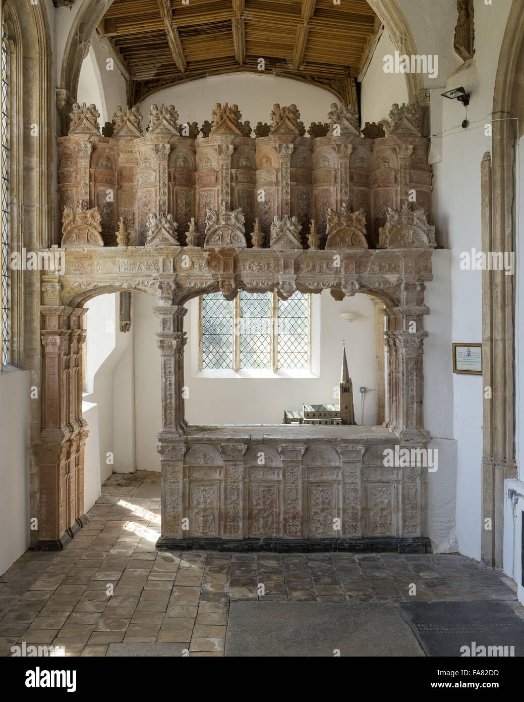 View of the interior of St John's parish church, Oxborough village ...