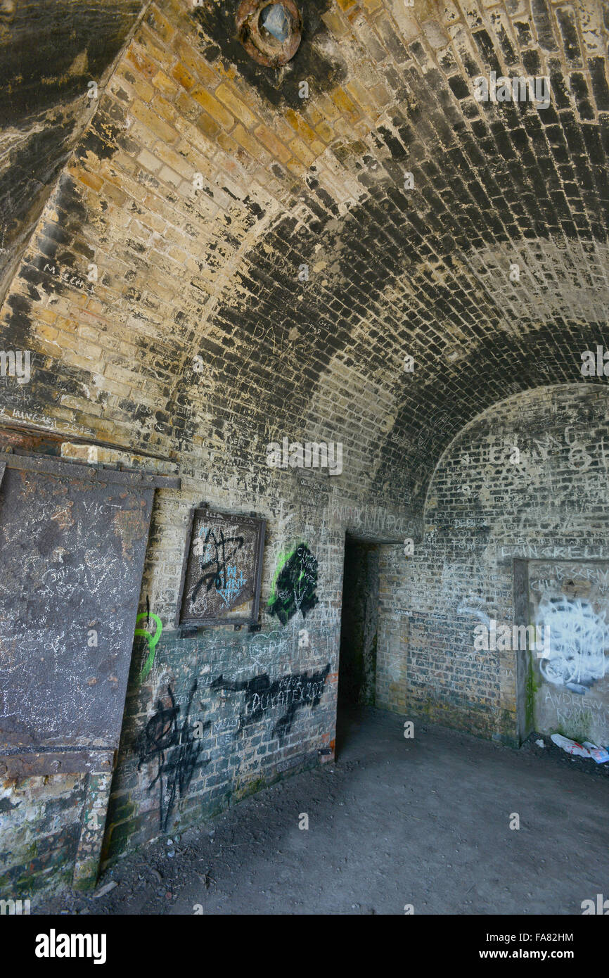 Interior view of one of the Langdon Lights, set into The White Cliffs ...