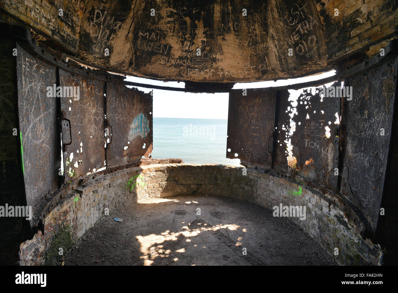 Interior view of one of the Langdon Lights, set into The White Cliffs ...