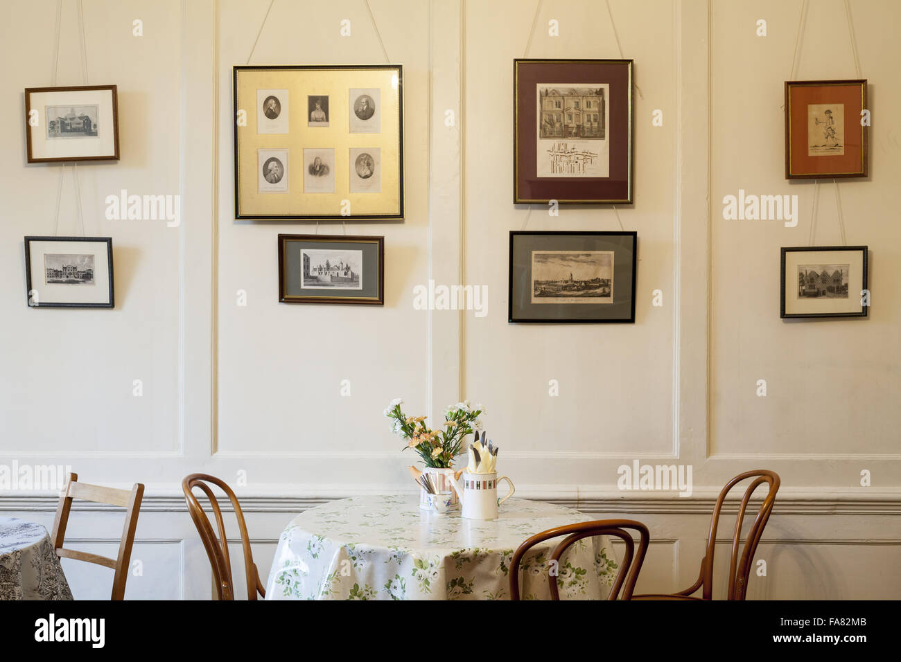 View of the Georgian style tea-room at Sutton House and Breakers Yard ...