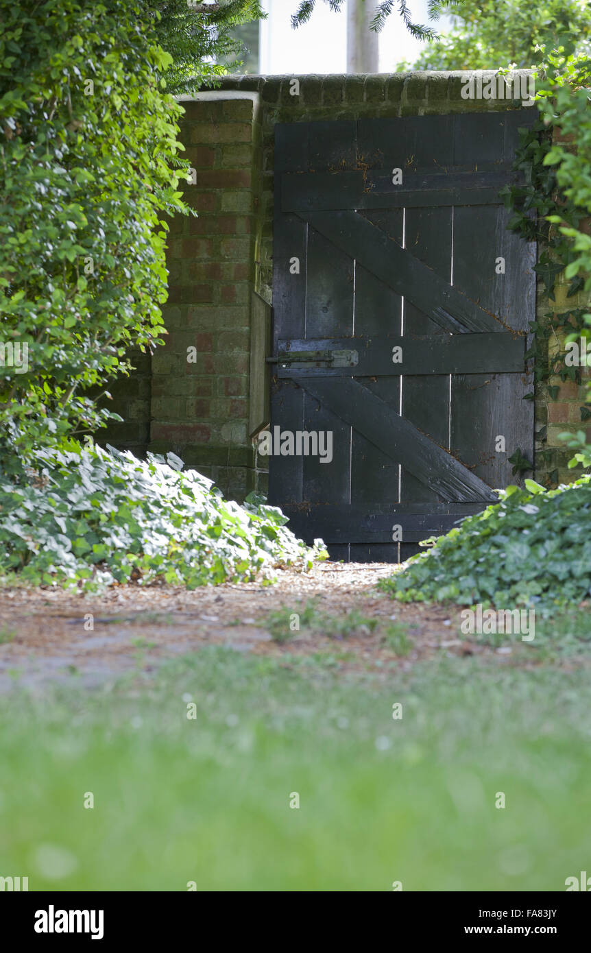 Side gate in the garden at Max Gate, Dorset. The writer Thomas Hardy ...