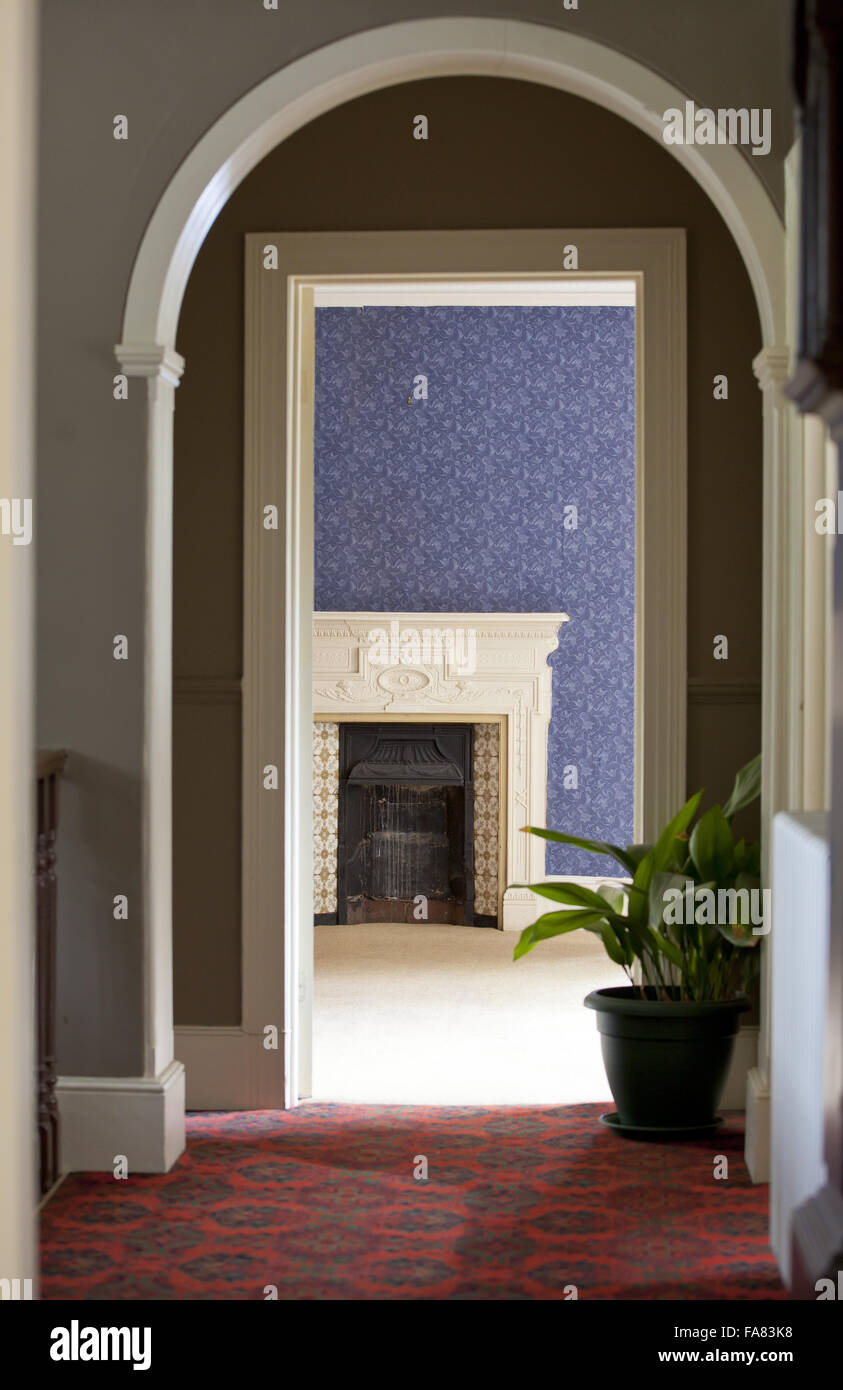 View down a corridor at Max Gate, Dorset. The writer Thomas Hardy ...