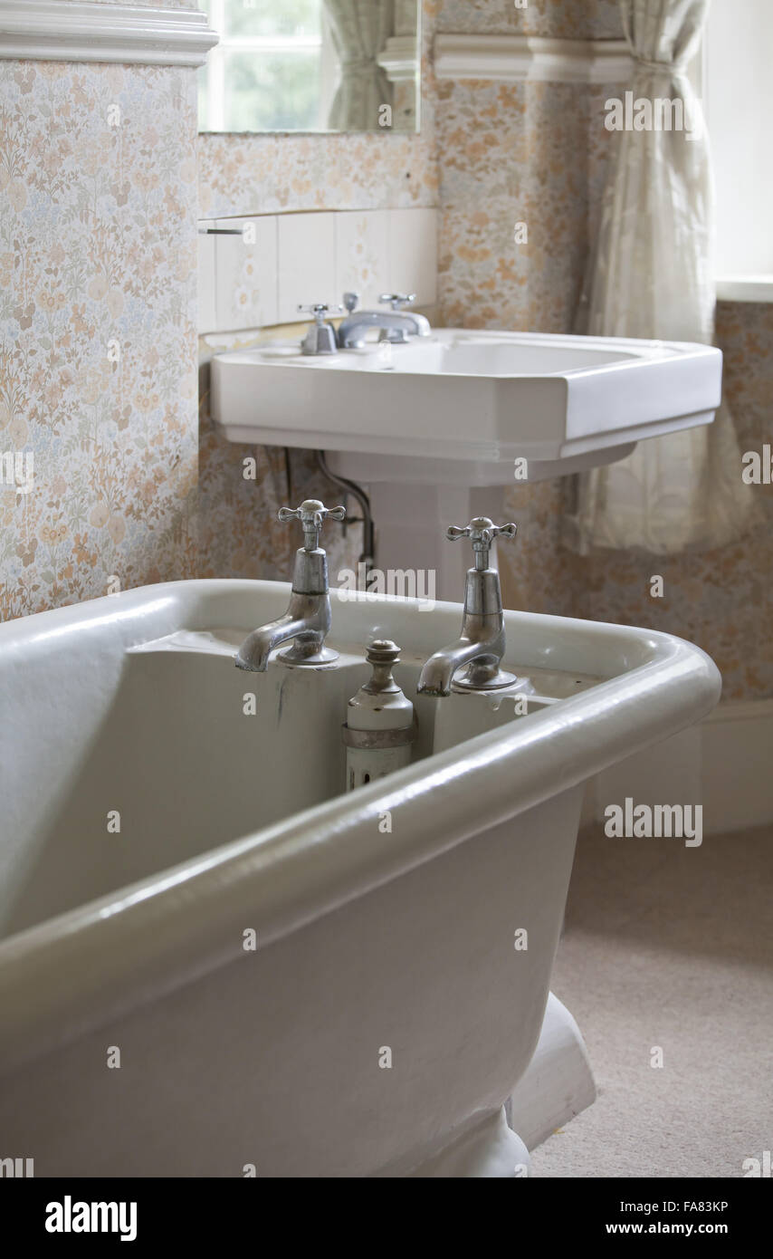 Bathroom at Max Gate, Dorset. The writer Thomas Hardy designed Max Gate ...