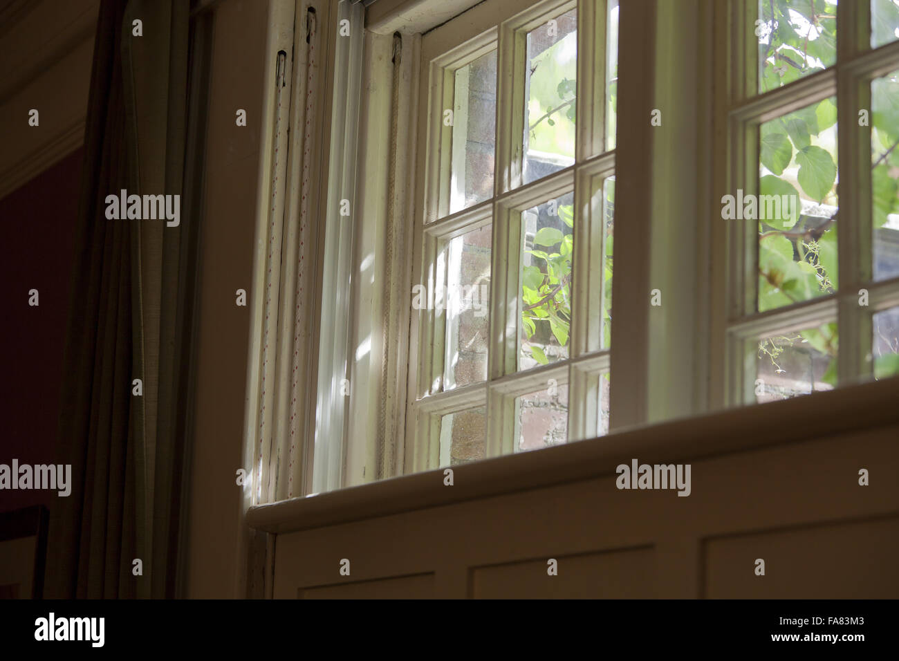 The inside of a window at Max Gate, Dorset. The writer Thomas Hardy ...