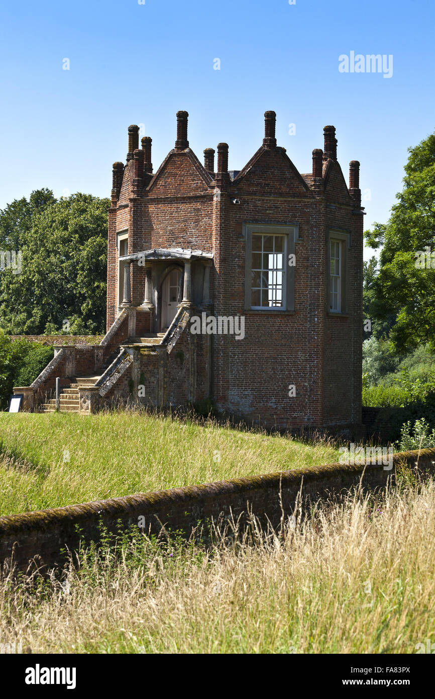 The Pavilion in the garden at Melford Hall, Suffolk. The octagonal ...