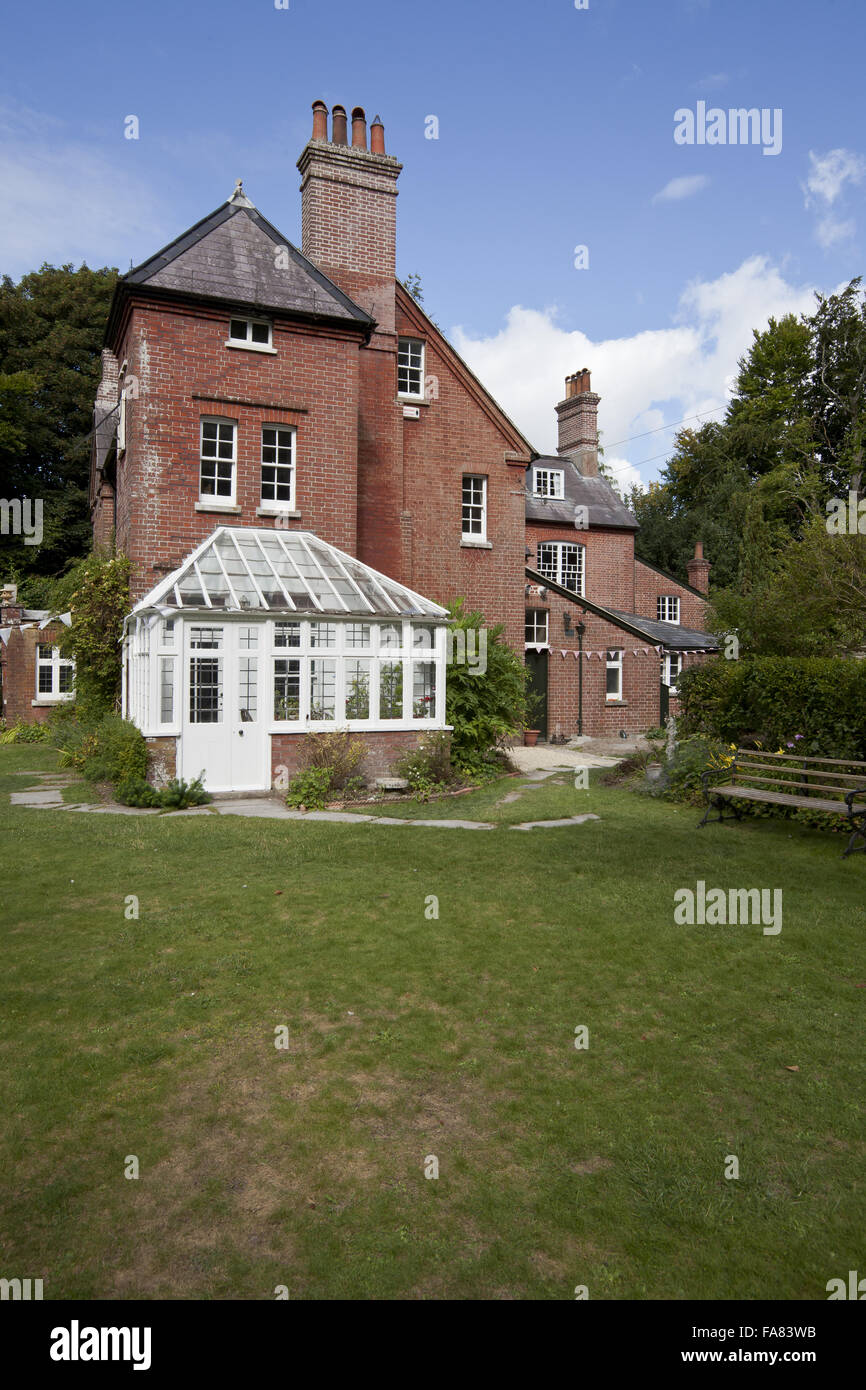 An exterior view taken from the Middle Lawn of Max Gate, Dorset. The ...