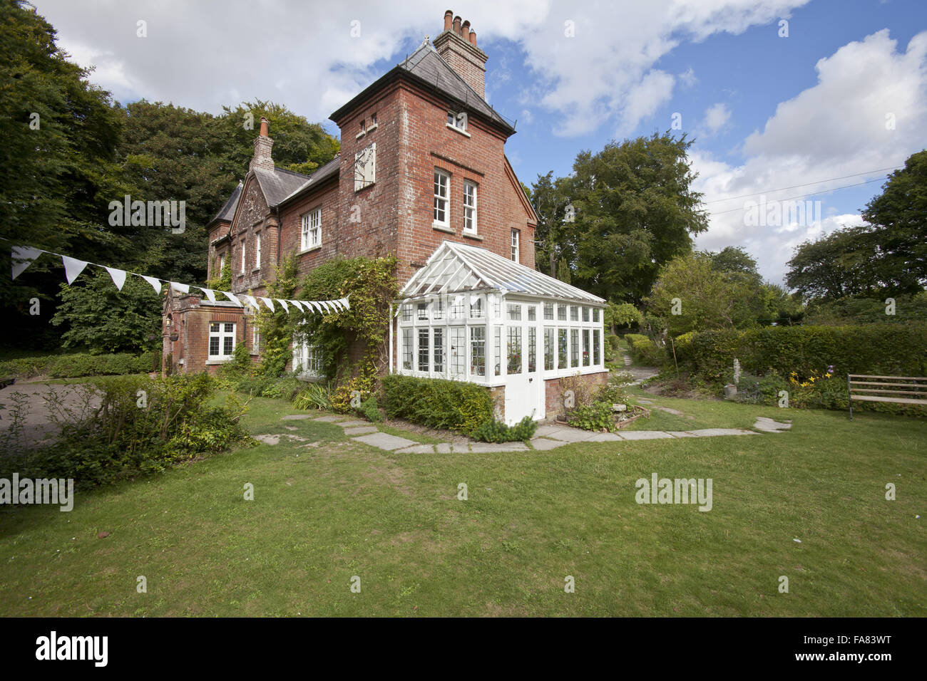 An exterior view taken from the Middle Lawn of Max Gate, Dorset. The ...