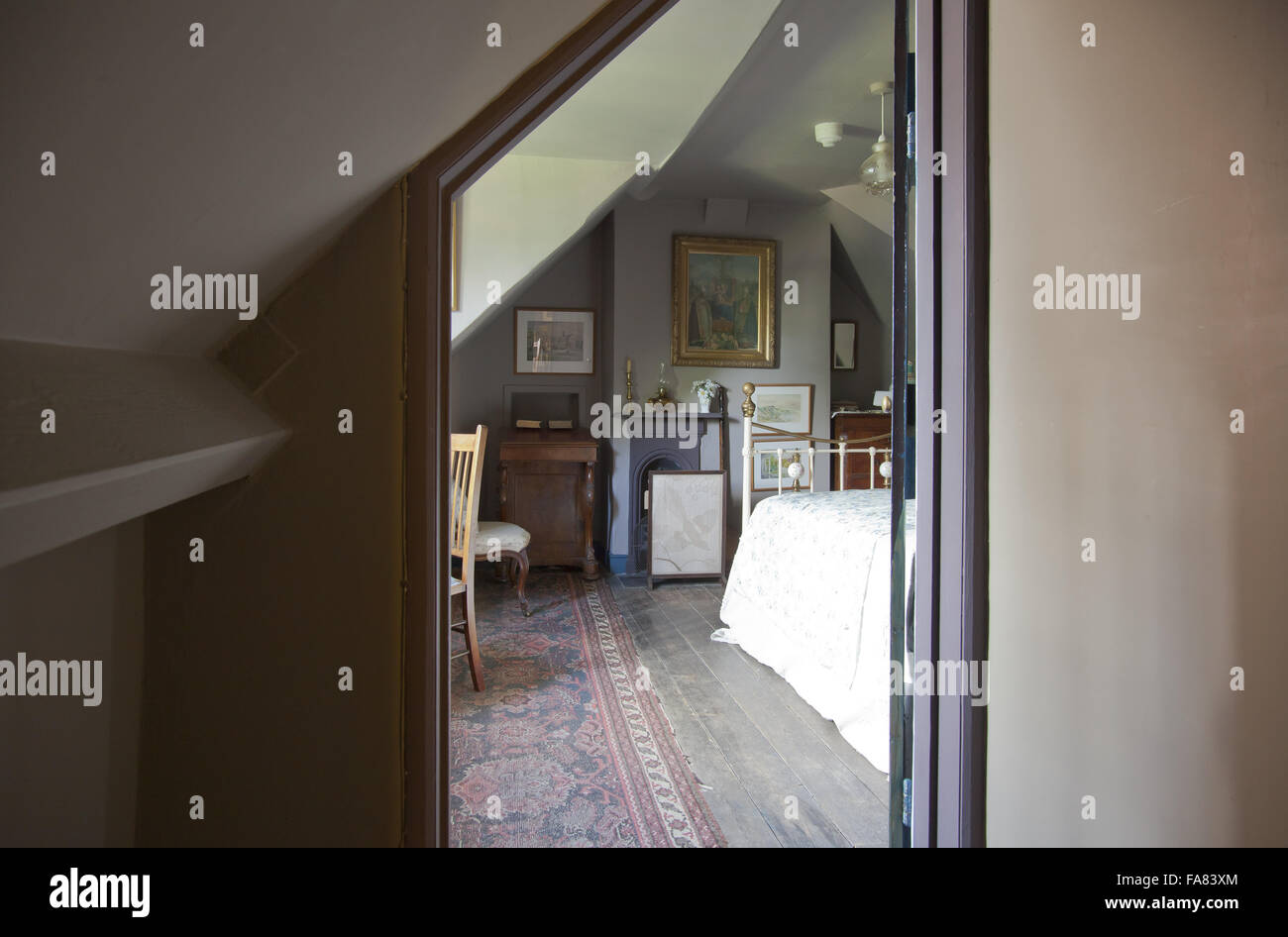 An attic room at Max Gate, Dorset. The writer Thomas Hardy designed Max ...