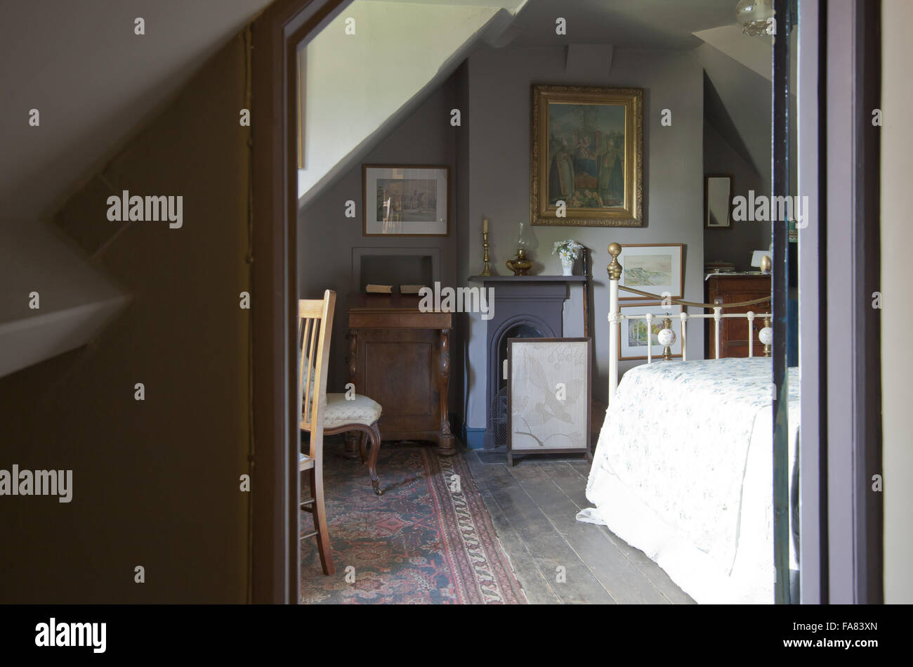 An attic room at Max Gate, Dorset. The writer Thomas Hardy designed Max ...