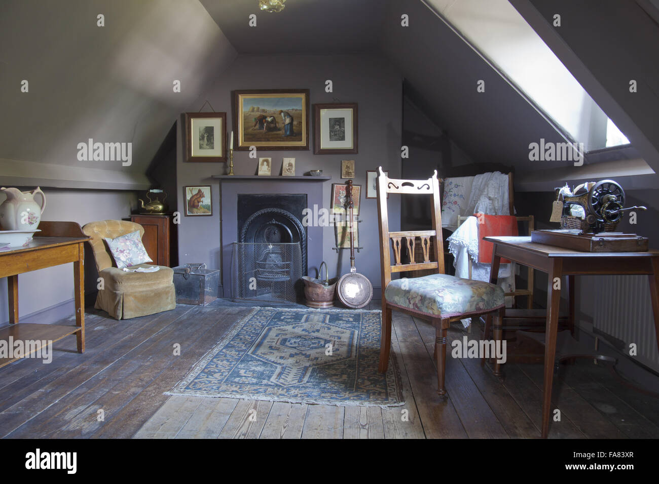 An attic room at Max Gate, Dorset. The writer Thomas Hardy designed Max ...