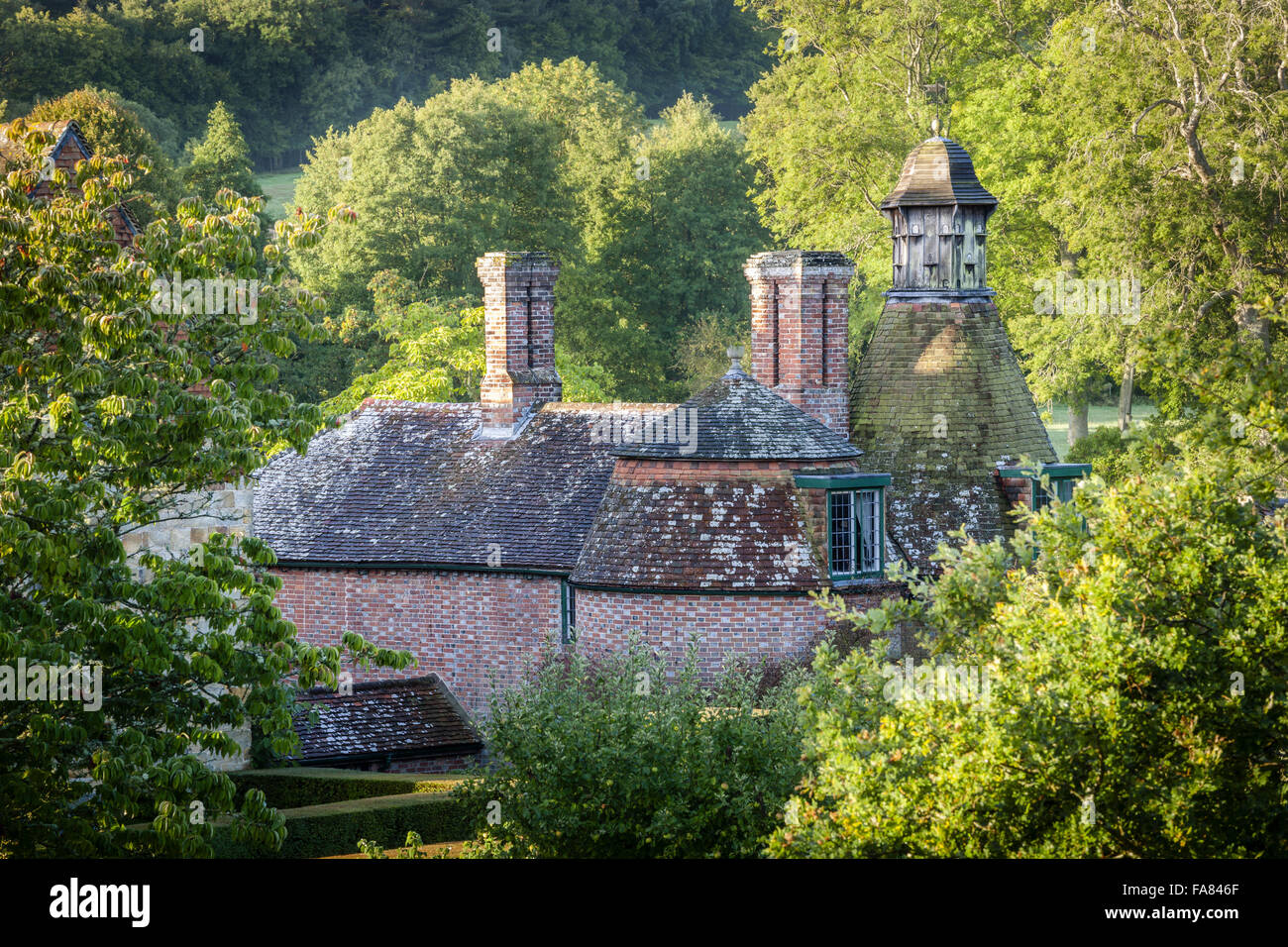 A view of the the oast house at Bateman's, East Sussex, taken from the ...