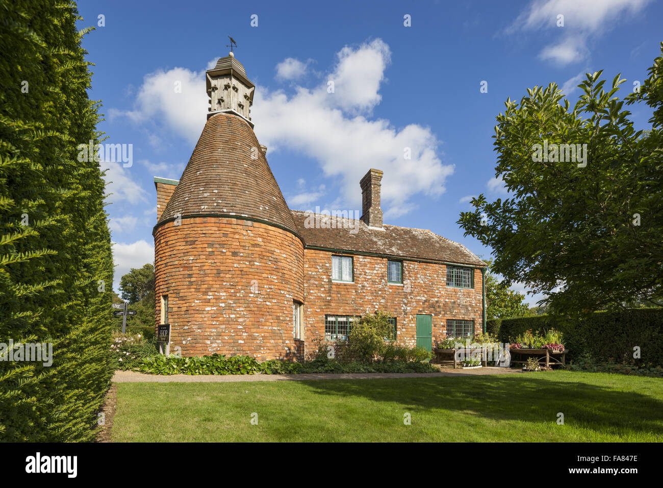 The oast house at Bateman's, East Sussex. Bateman's was the home of the ...
