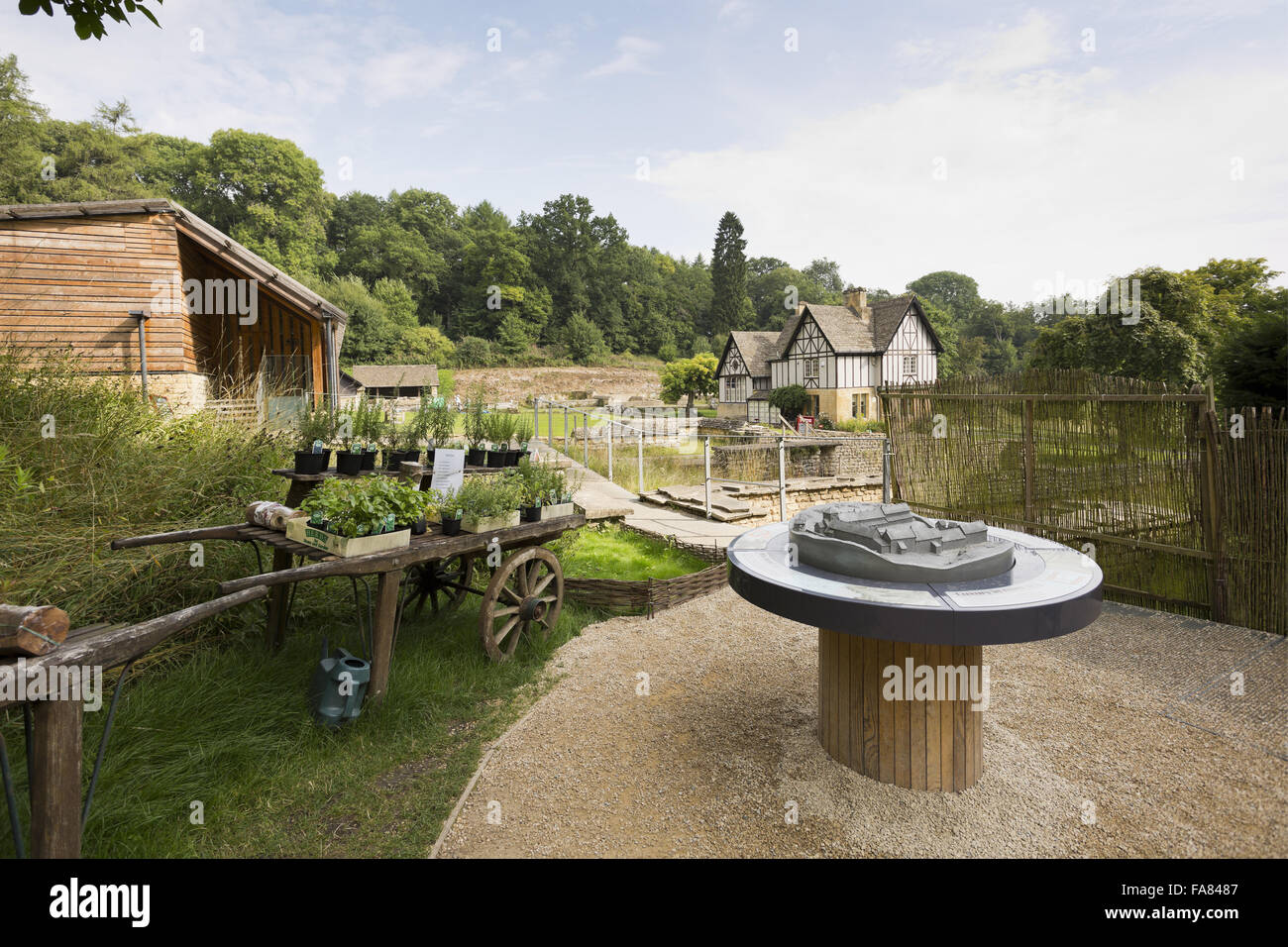 A view of the whole site including the model, Victorian shooting lodge ...