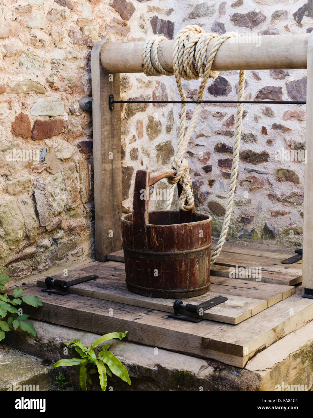 The fresh water well in the courtyard at Coleridge Cottage, Somerset ...