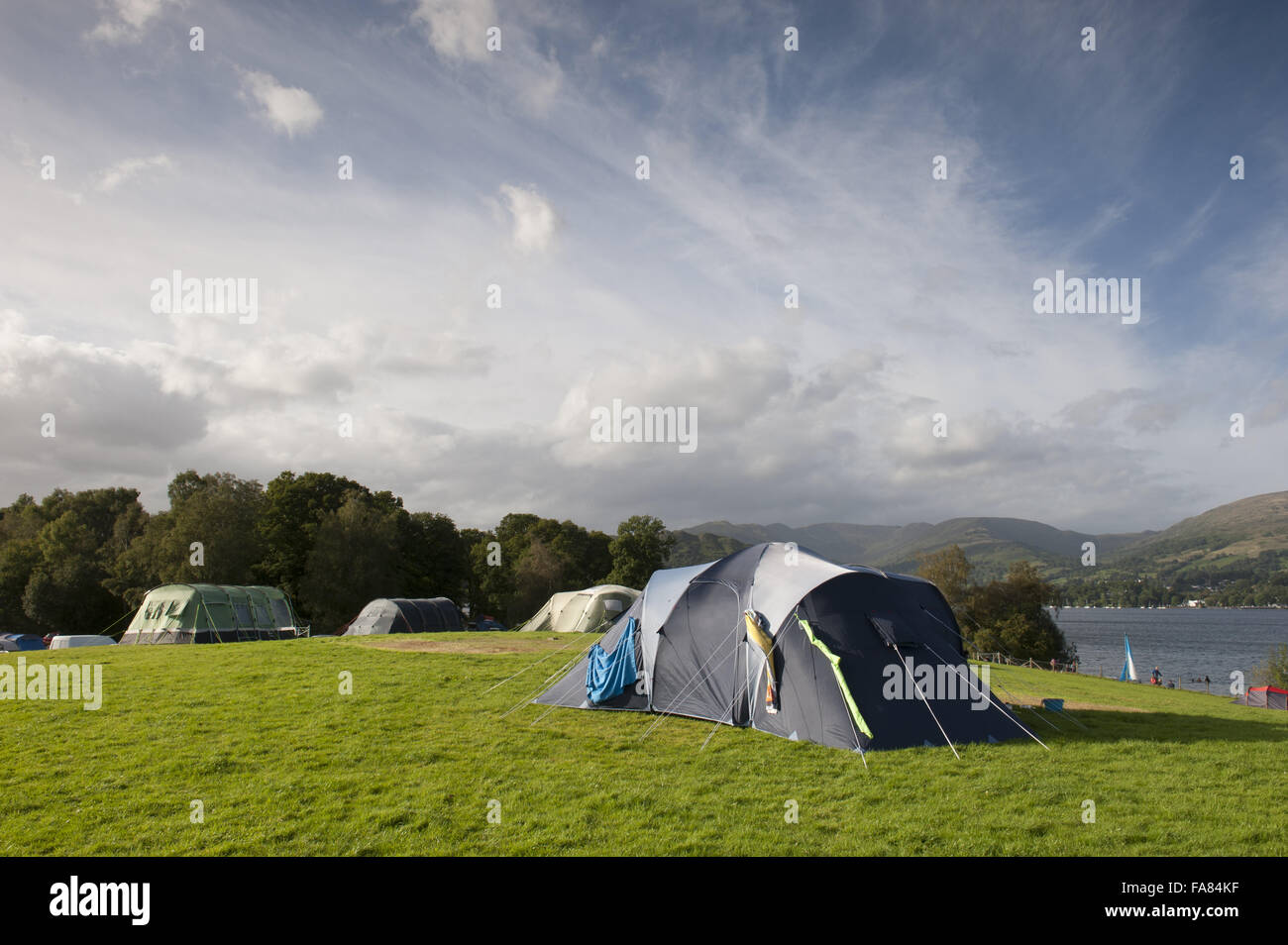 Low Wray Campsite, Cumbria. The campsite lies on the quiet western ...