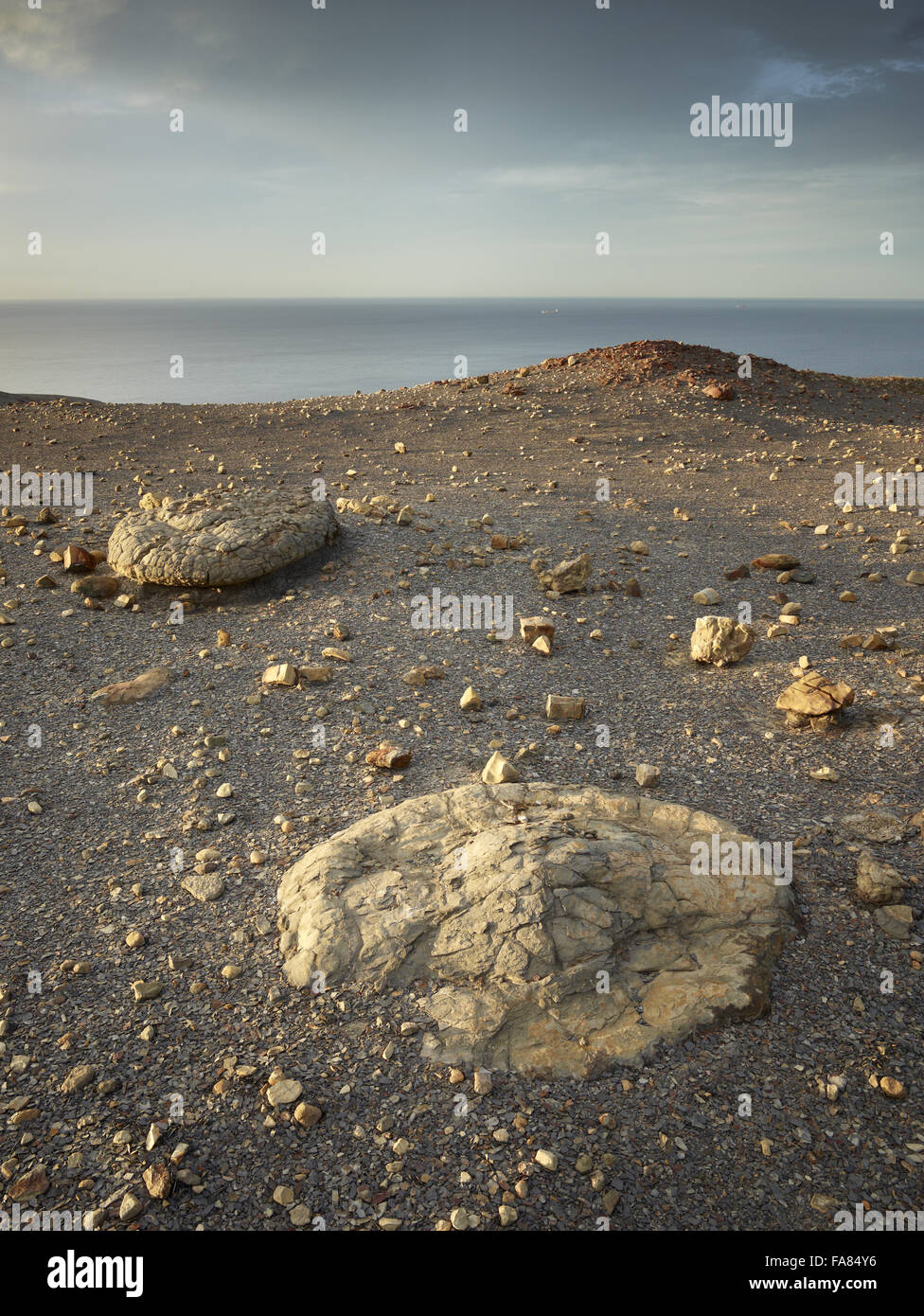The disused Loftus Alum Works, North Yorkshire. The alum works were in ...