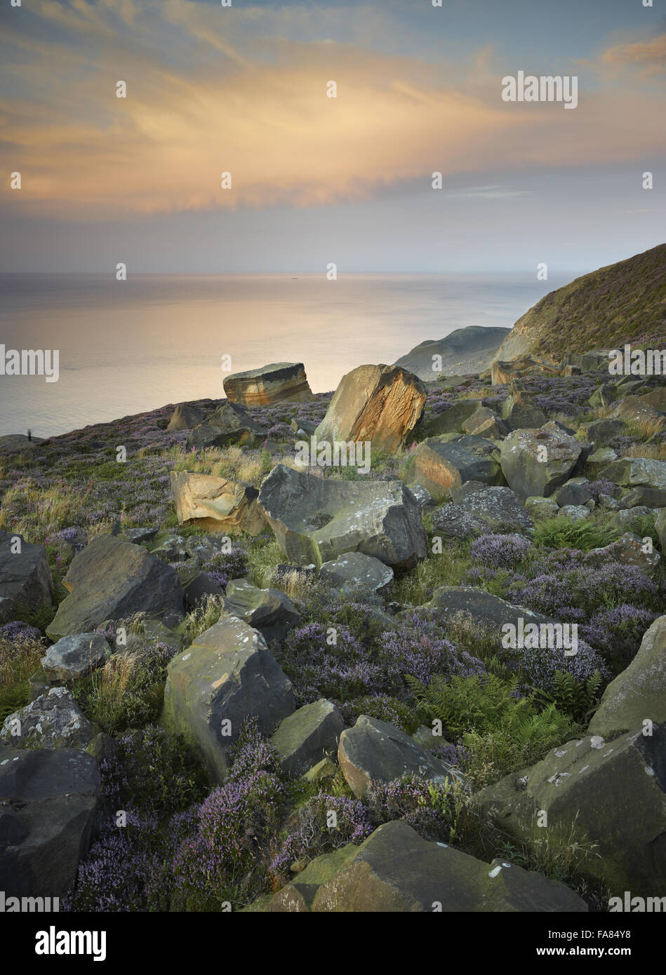 The disused Loftus Alum Works, North Yorkshire. The alum works were in ...