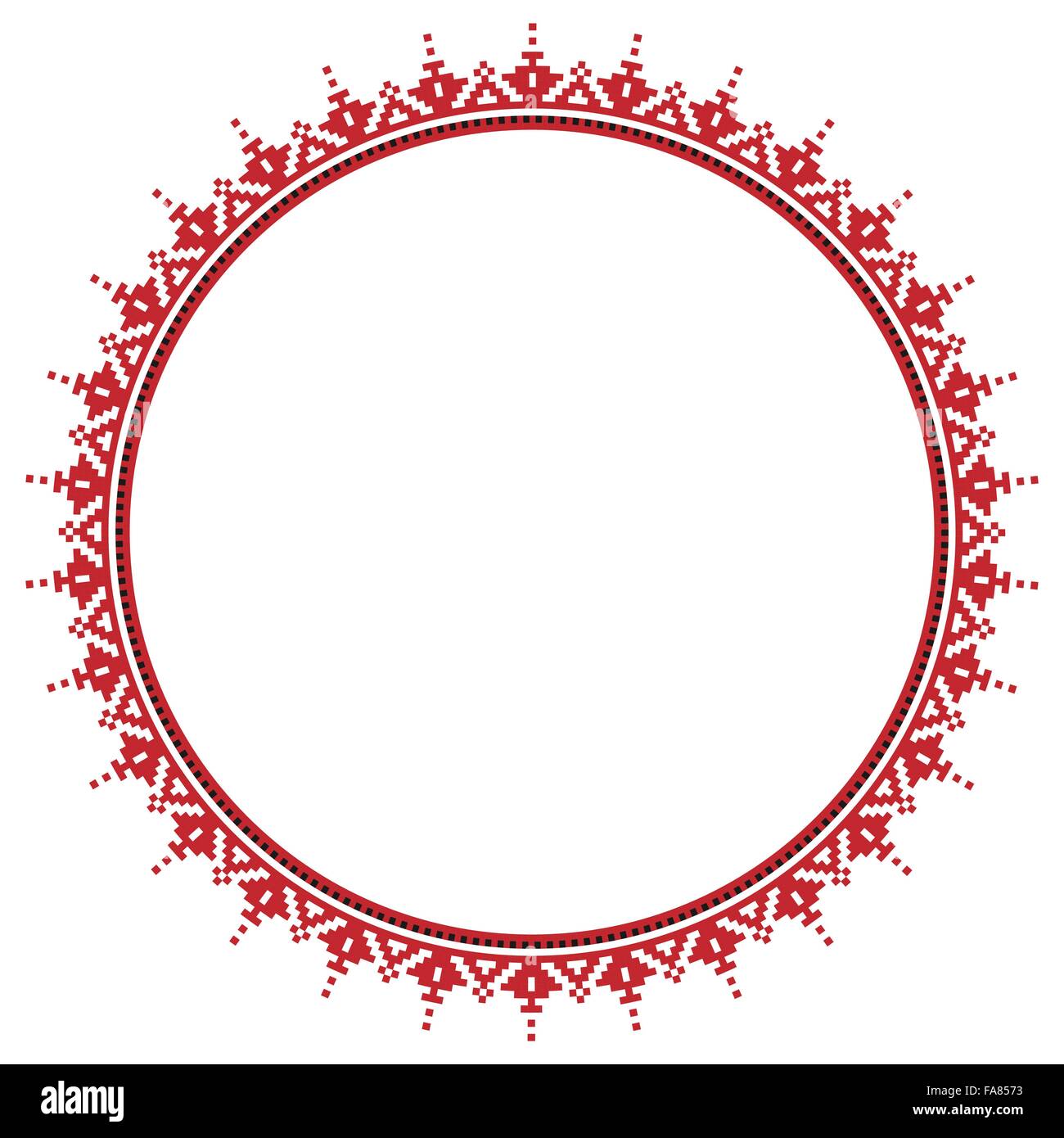 Vector illustration of traditional Slavic round embroidered pattern ...