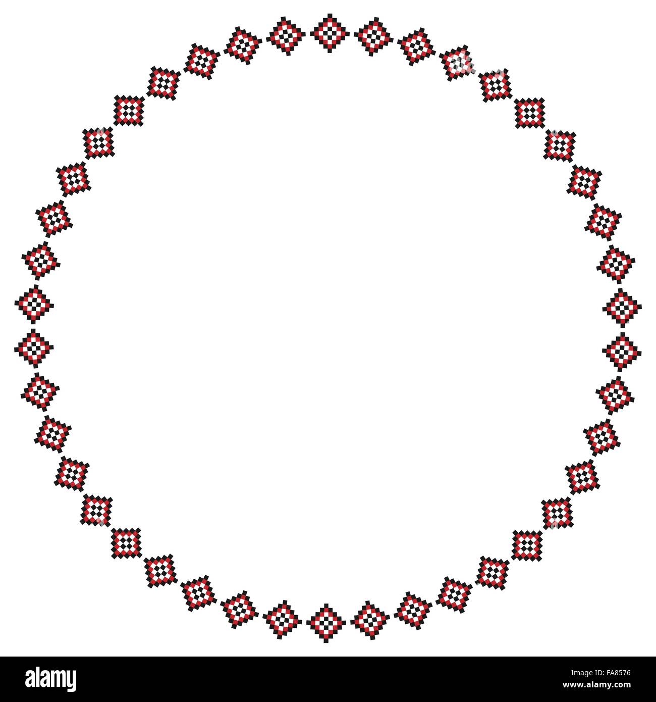 Vector illustration of traditional Slavic round embroidered pattern ...