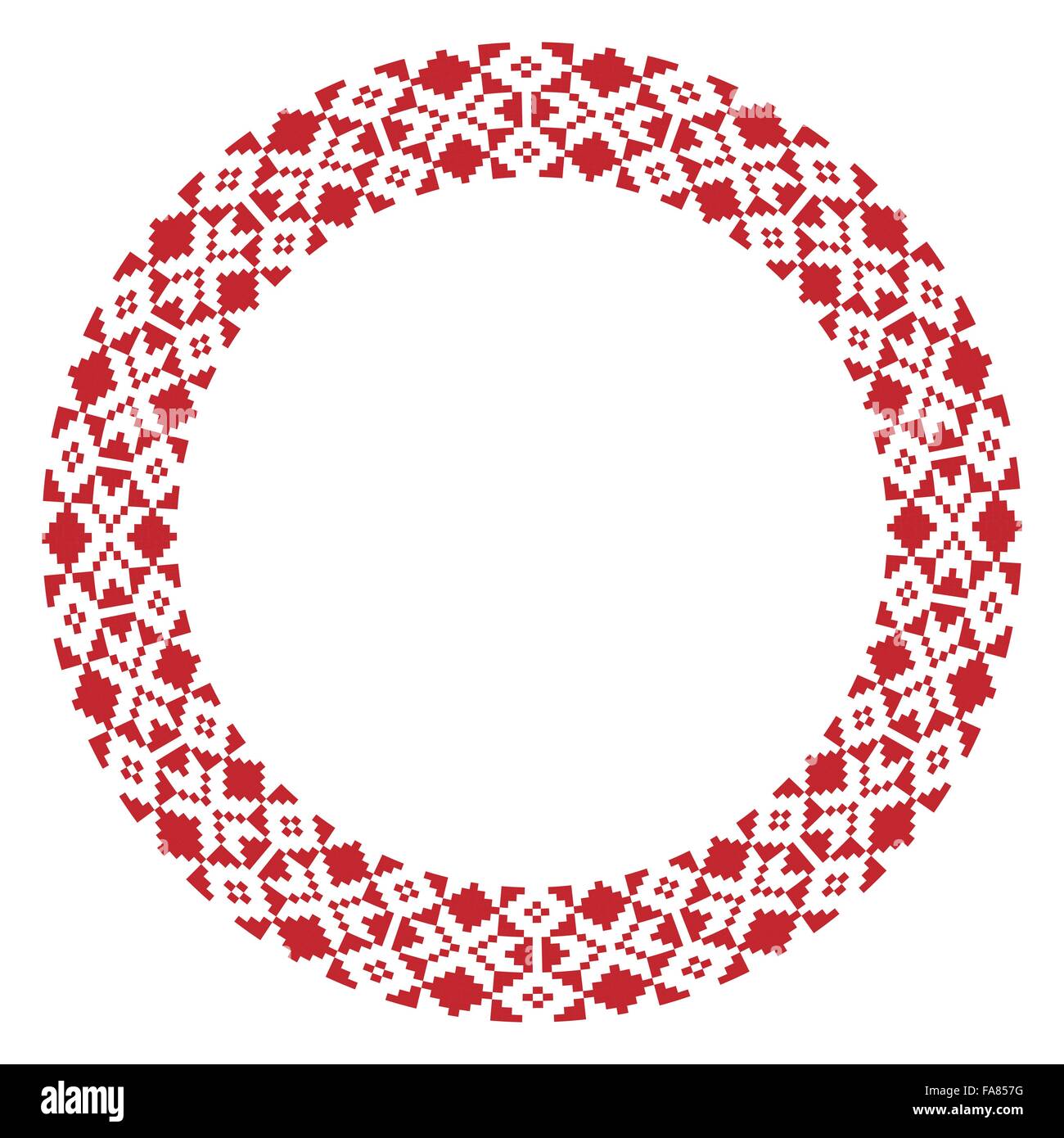 Vector illustration of traditional Slavic round embroidered pattern ...
