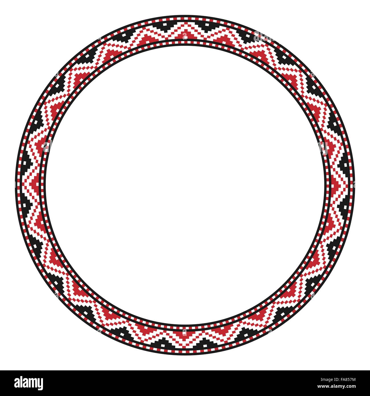 Vector illustration of traditional Slavic round embroidered pattern ...