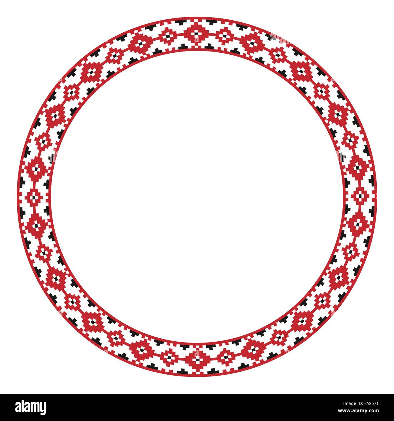 Vector illustration of traditional Slavic round embroidered pattern ...