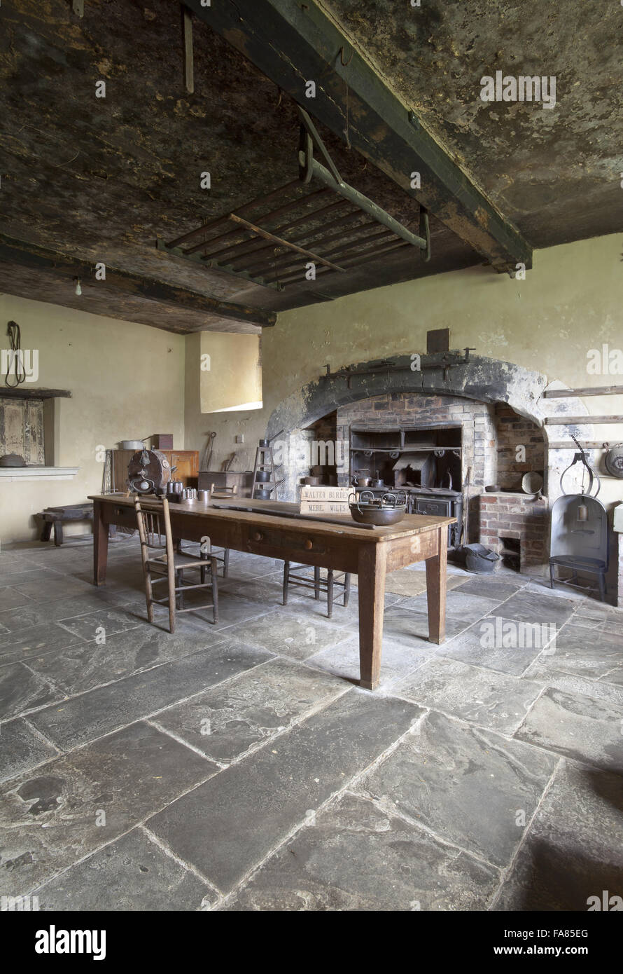The Old Kitchen at Chastleton House, Oxfordshire. The kitchen has ...