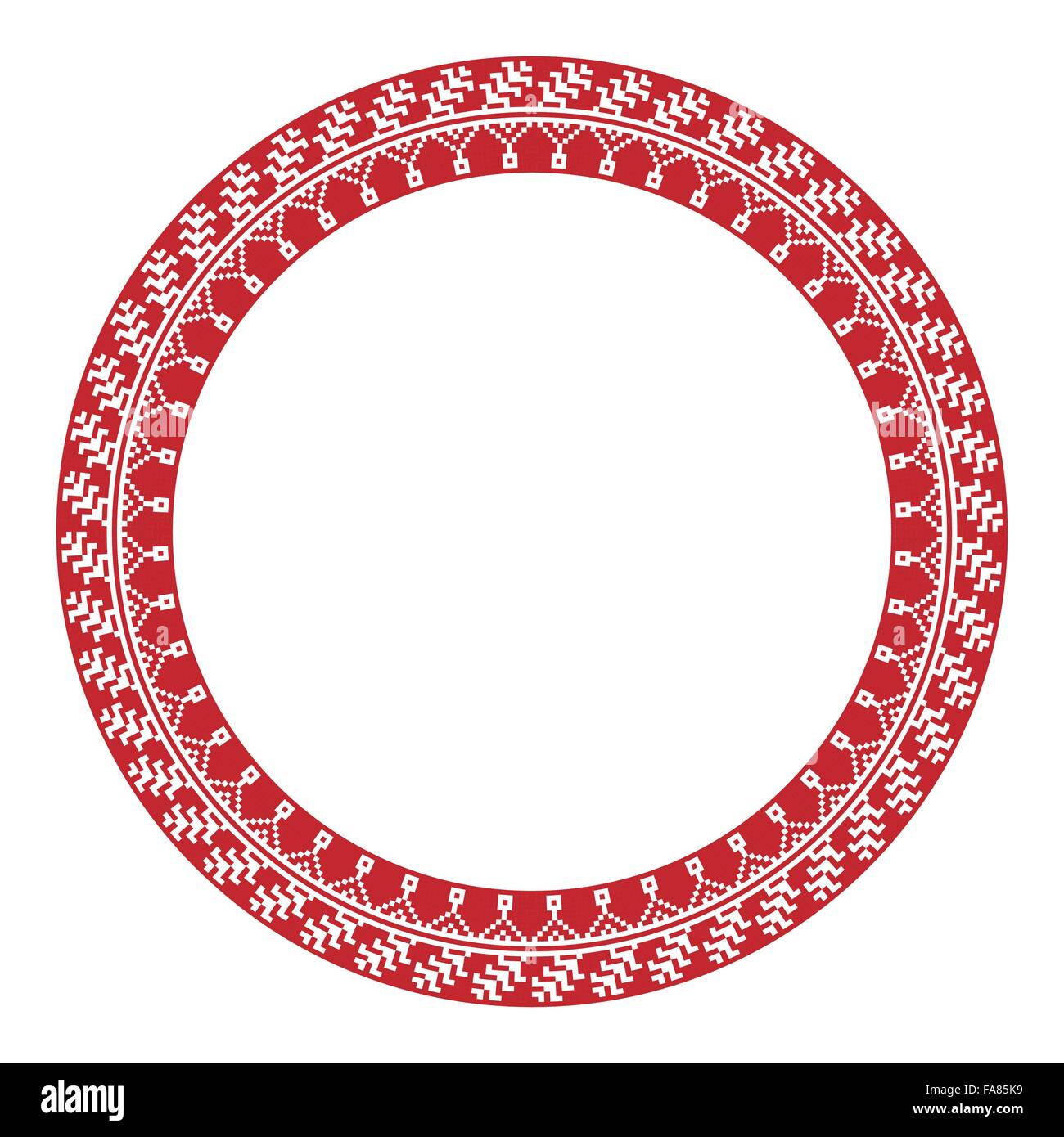 Vector illustration of traditional Slavic round embroidered pattern for ...