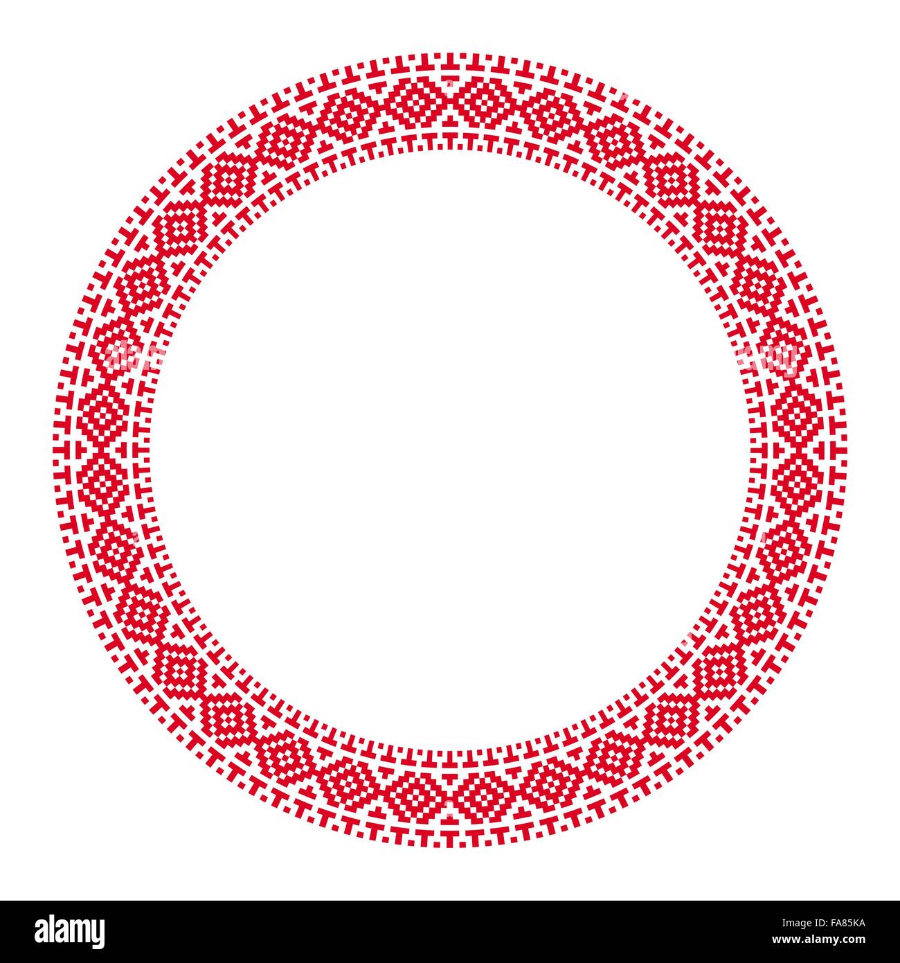 Vector illustration of traditional Slavic round embroidered pattern for ...