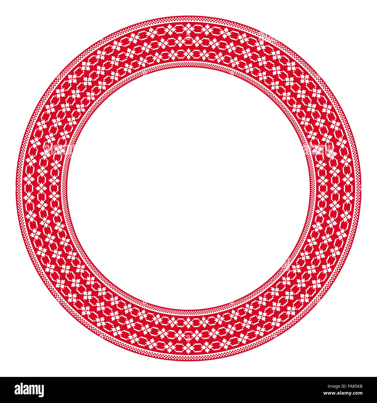 Vector illustration of traditional Slavic round embroidered pattern for ...