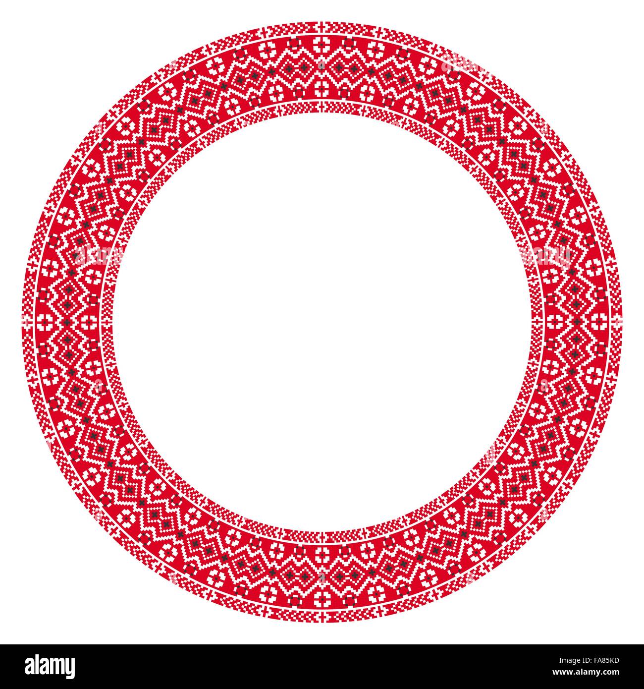 Vector illustration of traditional Slavic round embroidered pattern for ...