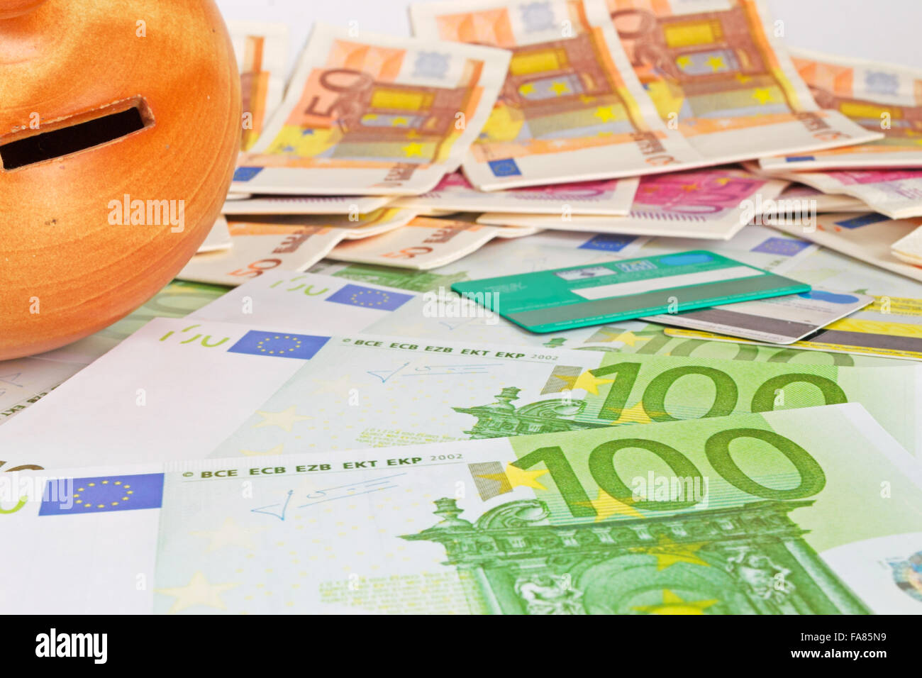 several euro banknotes on a table Stock Photo - Alamy