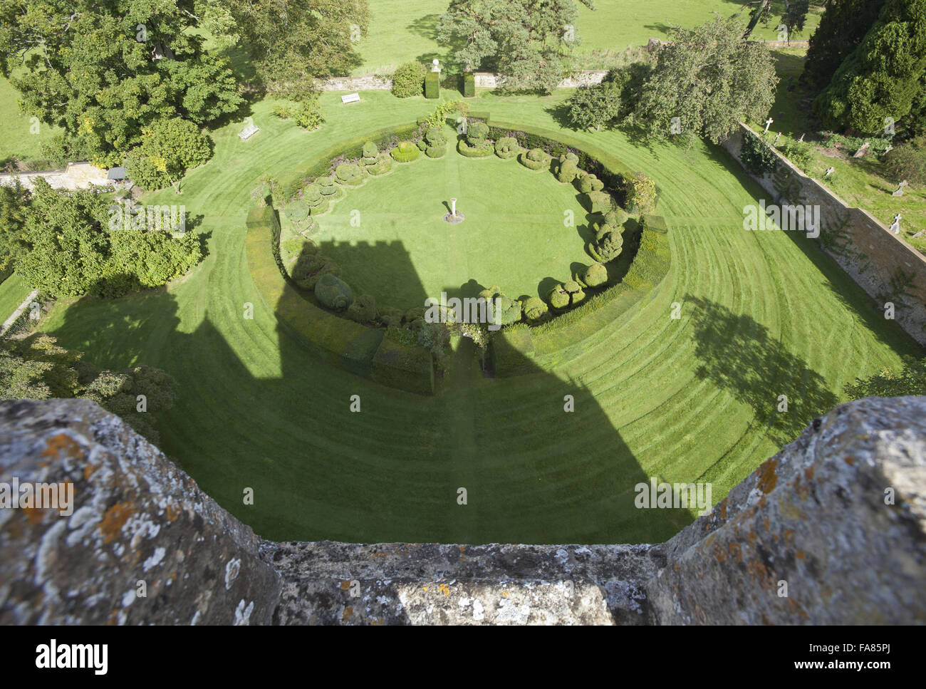 View from the roof over the topiary garden at Chastleton House ...