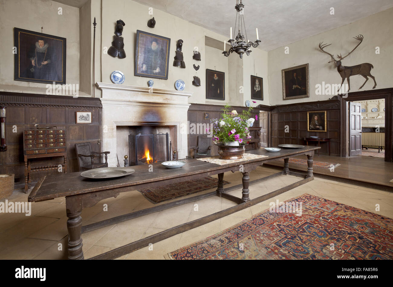 The Hall at Chastleton House, Oxfordshire. The house was built between ...